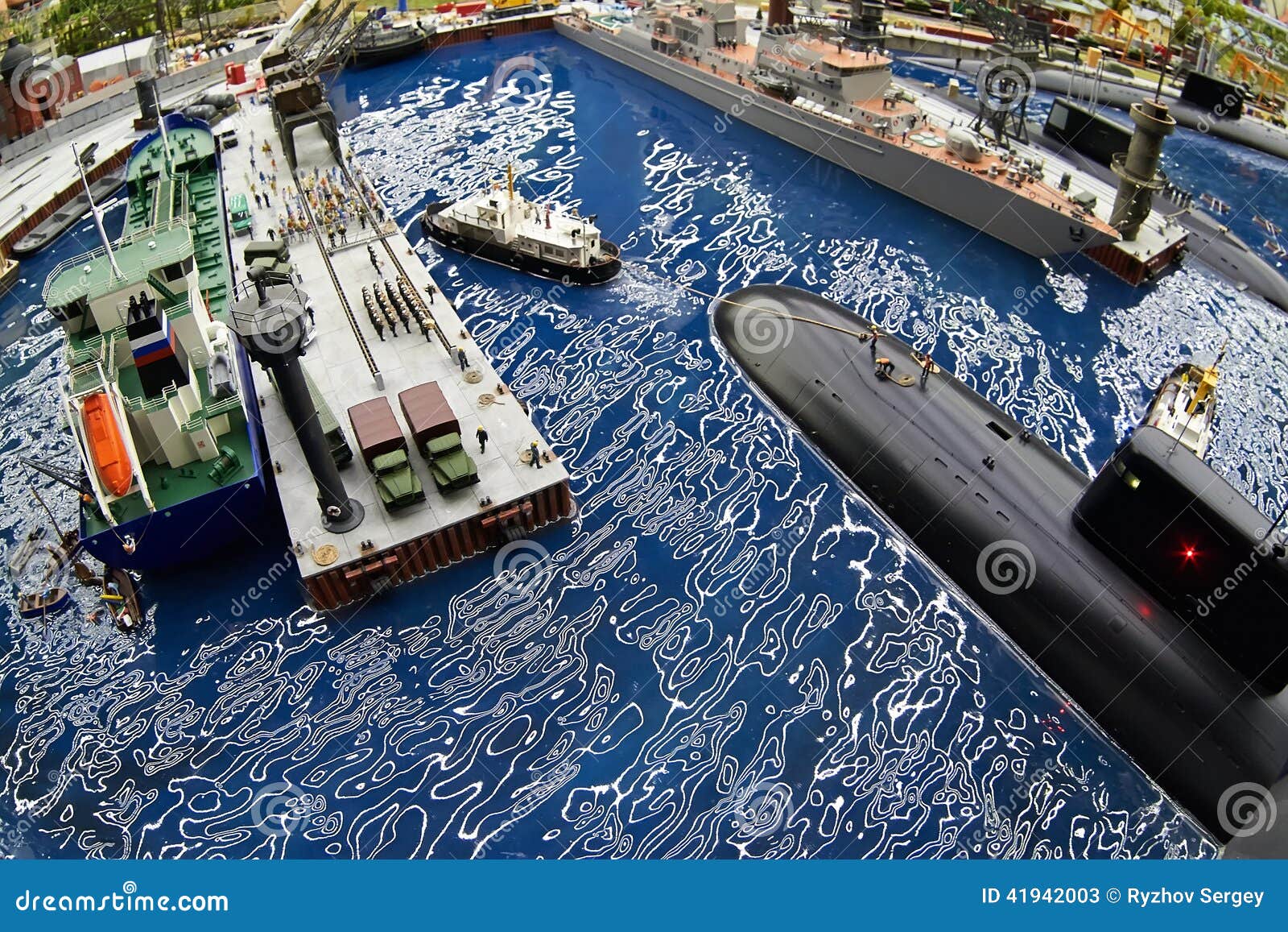Submarine in Dock at the Naval Base Stock Image - Image of copy, blue ...