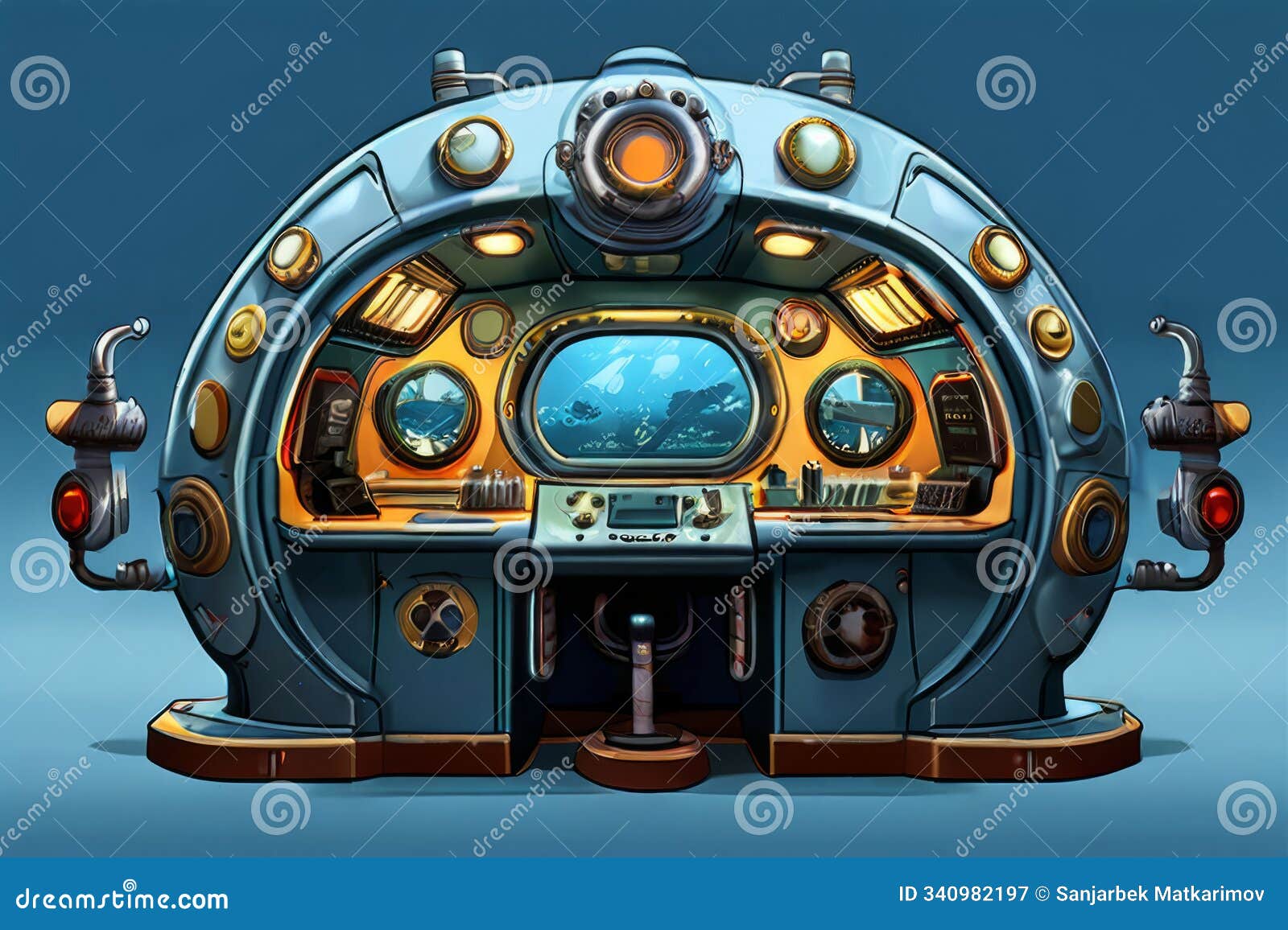 Submarine Control Room, Inside View Of A Modern Submarine Cockpit ...