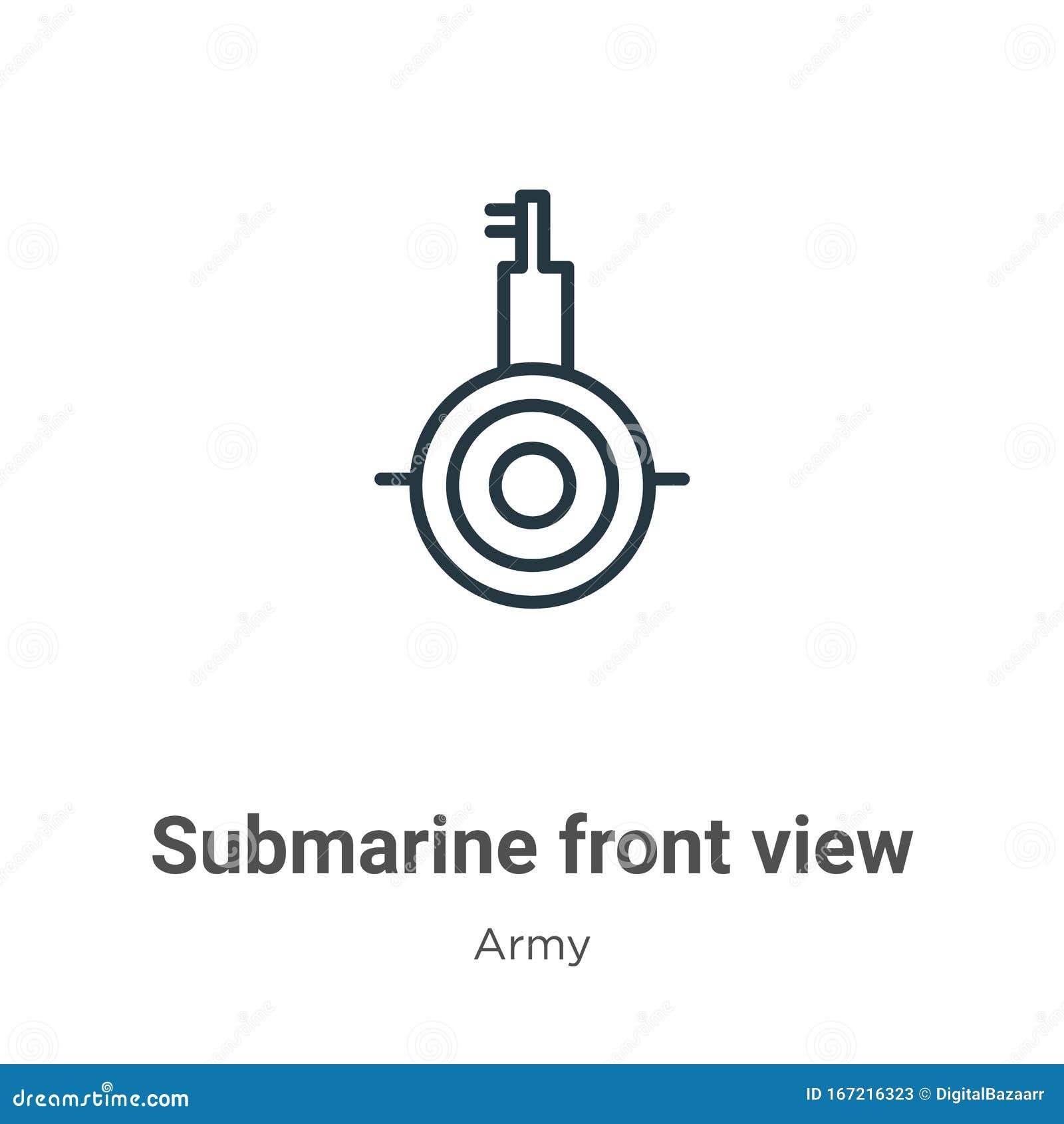 Submarine Front View Icon. Trendy Submarine Front View Logo Concept On ...