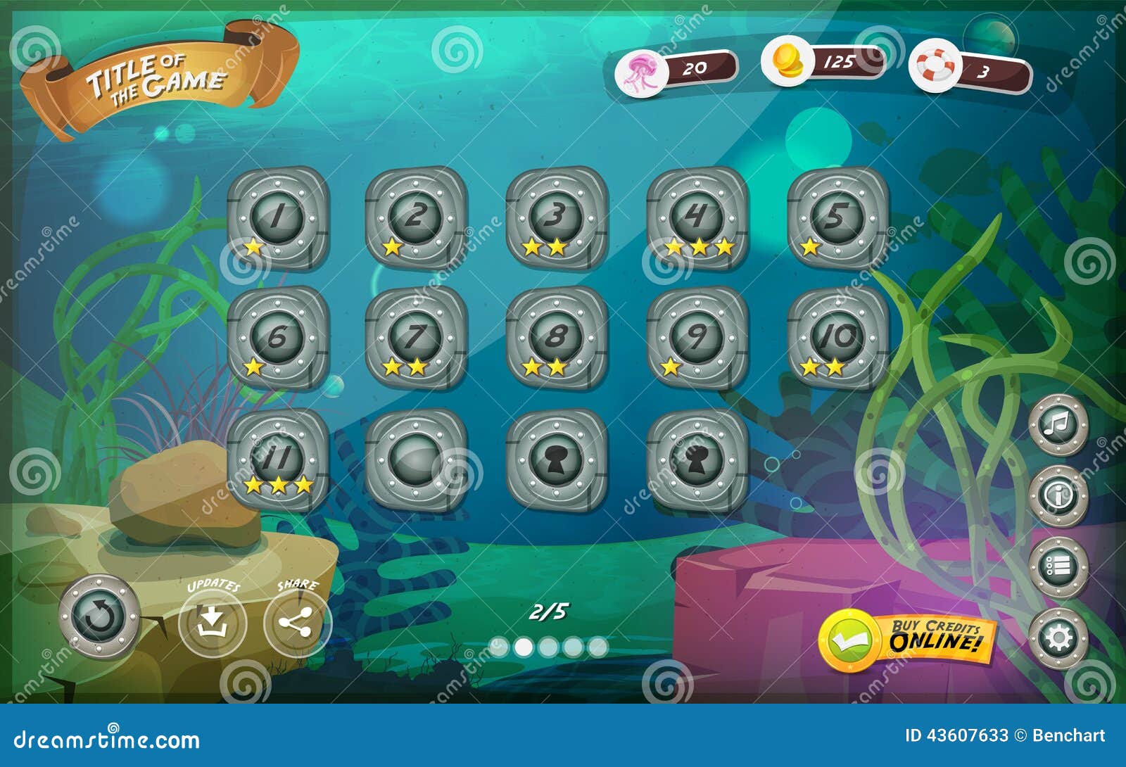 Game Elements Underwater Game Theme Stock Illustrations – 12 Game ...