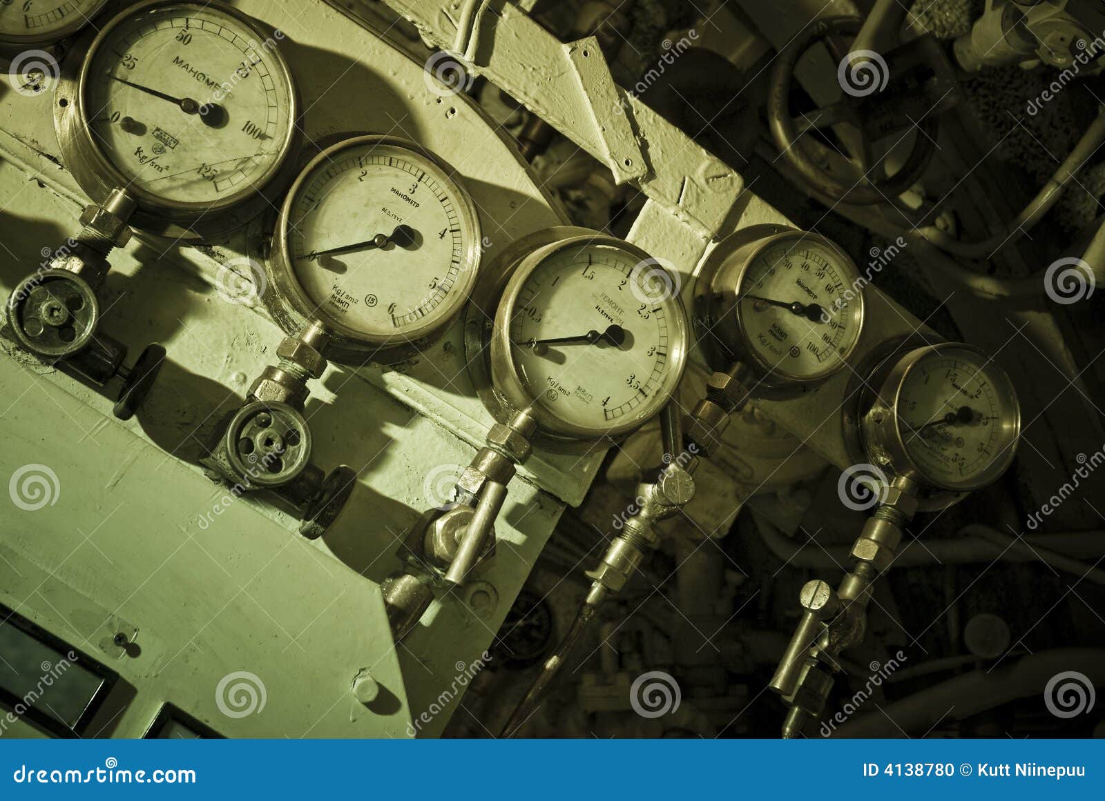 Submarine Gauges stock photo. Image of control, controls - 4138780