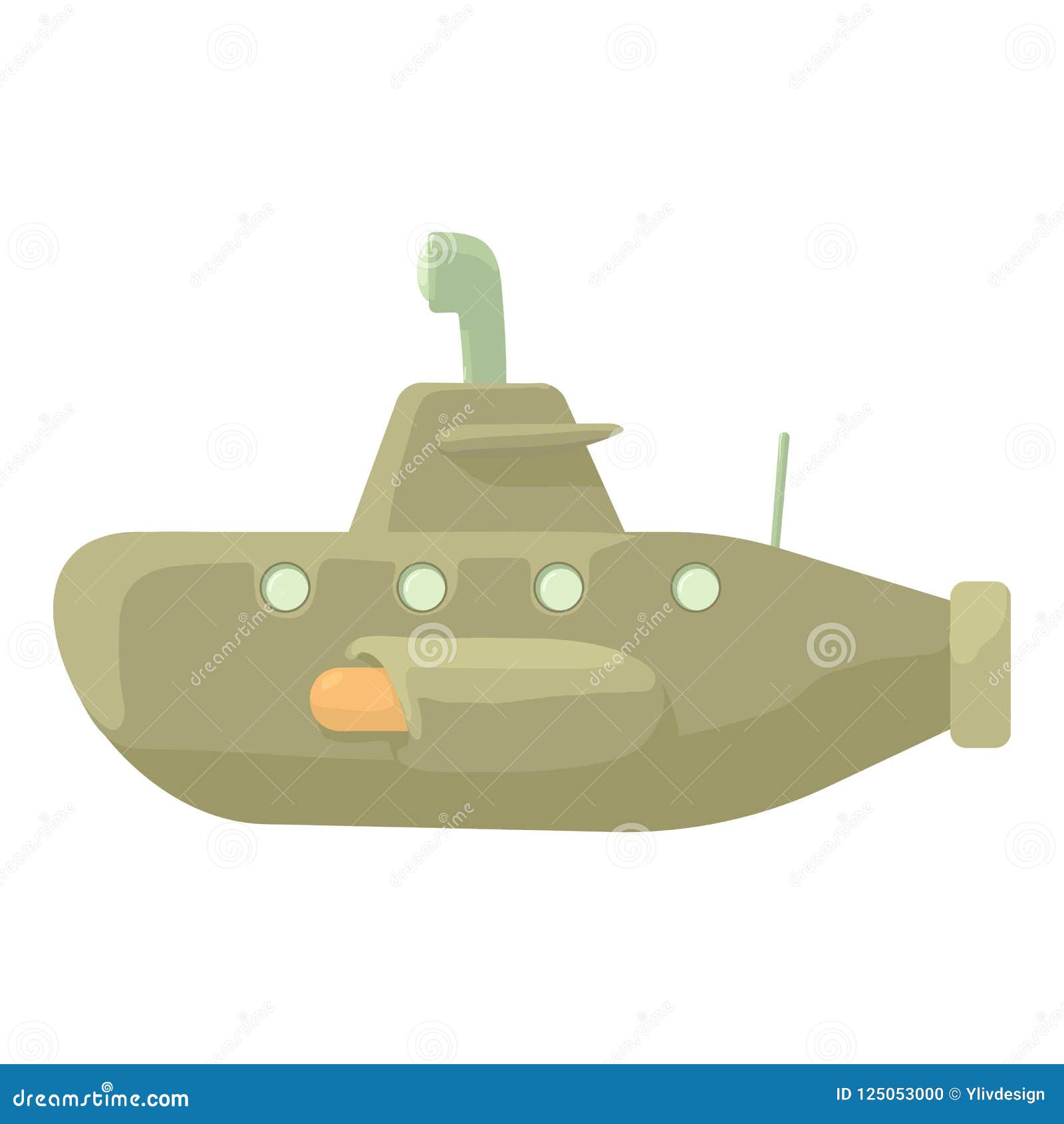 Submarine Icon, Cartoon Style Stock Illustration - Illustration of ...