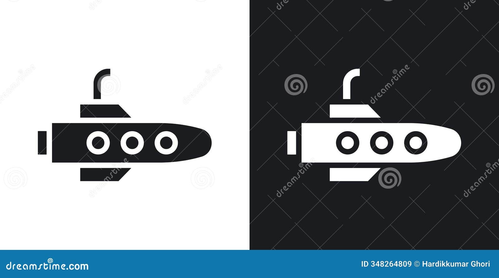 Submarine icon vector stock illustration. Illustration of dive - 348264809