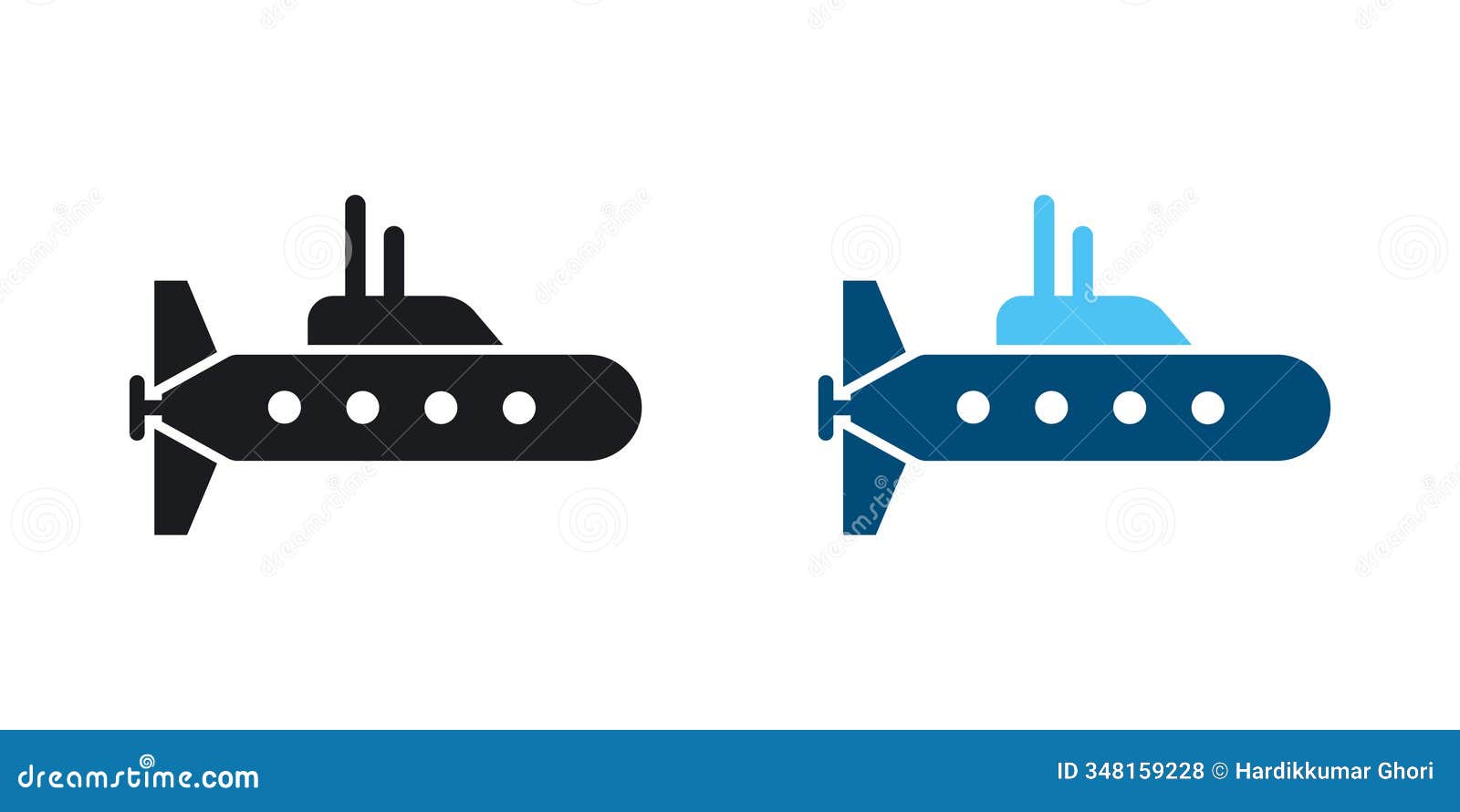 Submarine Icon Vector Sign And Symbol Isolated On White Background ...