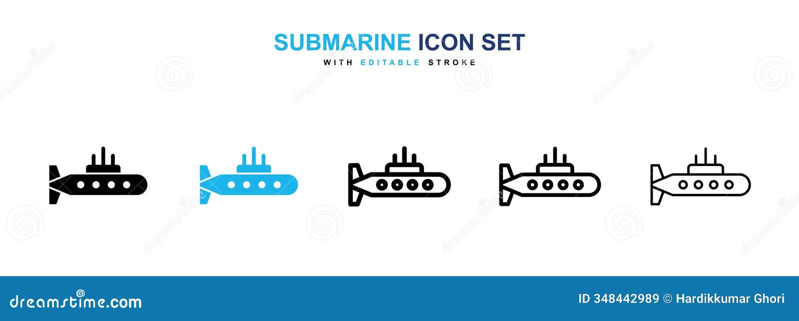 Submarine Icon Vector Sign And Symbol Isolated On White Background ...