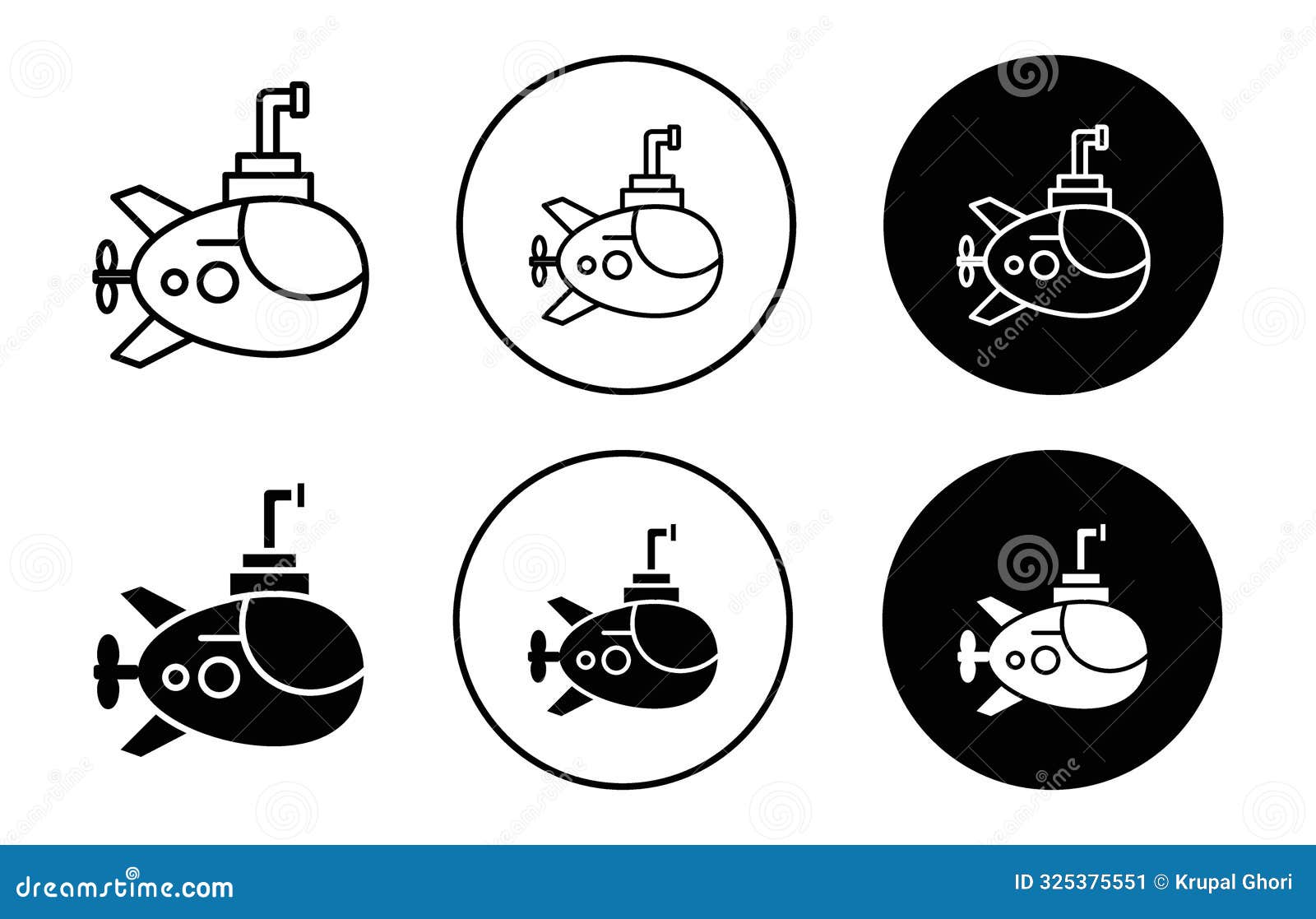 Submarine Icon Vector Sign And Symbol Isolated On White Background ...