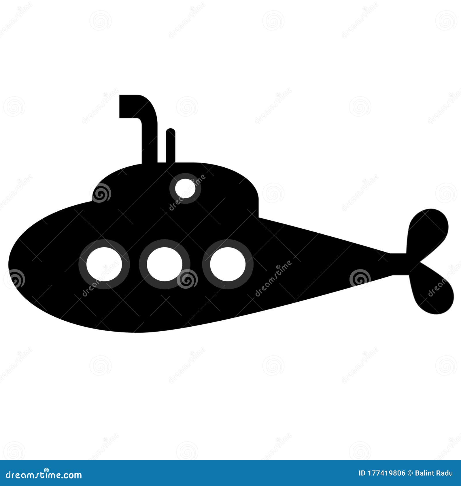 Submarine Icon. Clip Art Pictogram Depicting Whole And Underwater ...