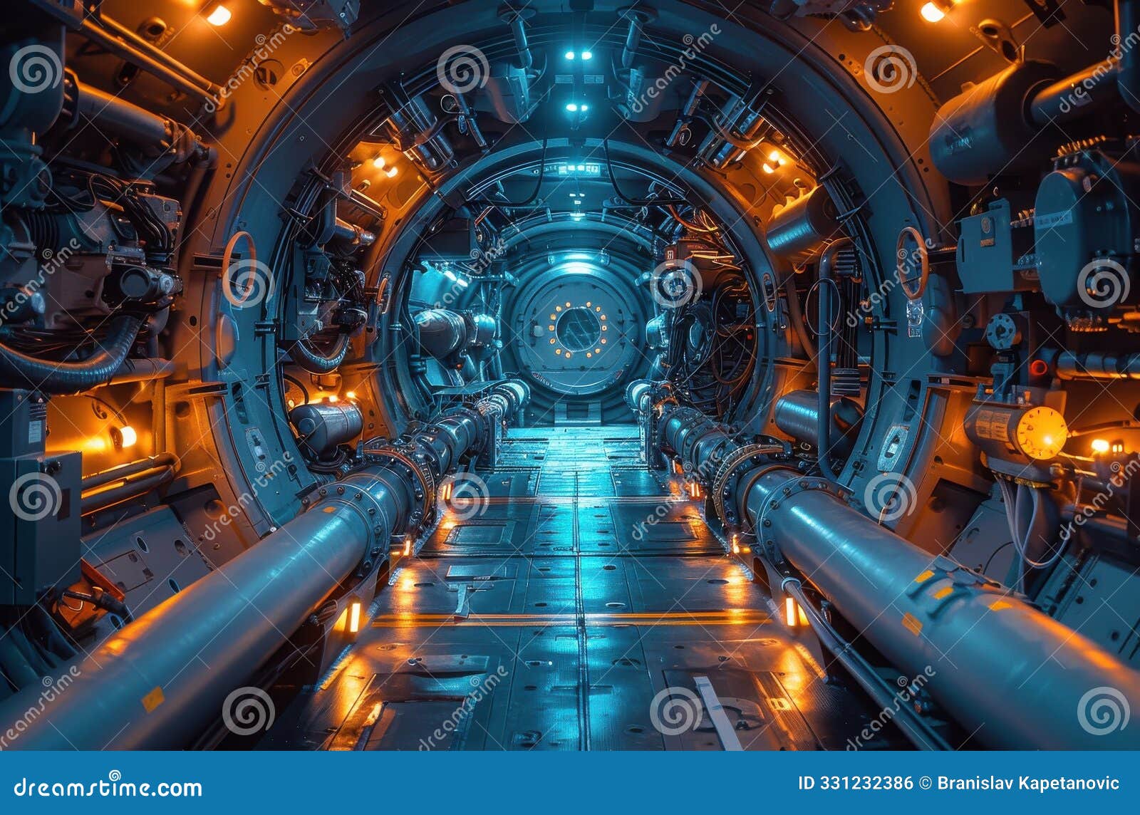 Submarine In The Twilight Ocean, A Wide Banner Capturing The Moment Of ...