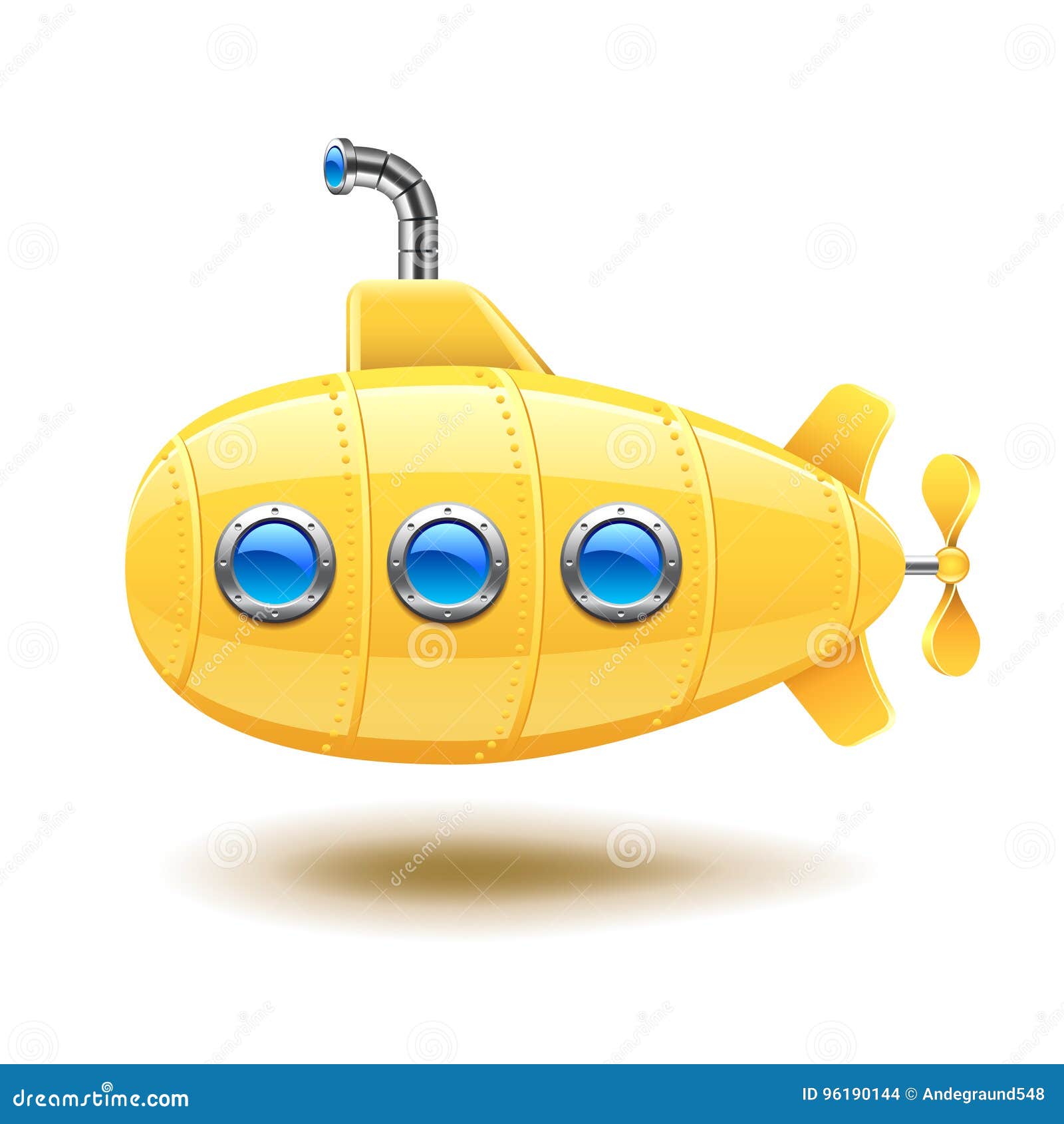 Submarine Isolated on White Vector Stock Vector - Illustration of ...