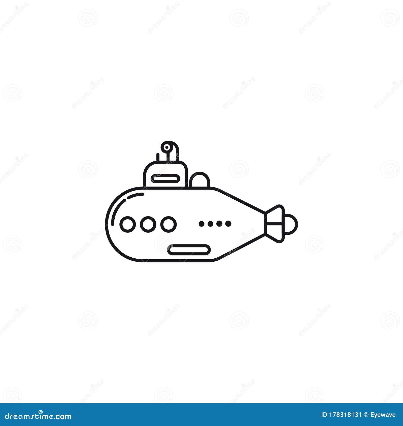 Submarine line icon vector stock vector. Illustration of symbol - 178318131