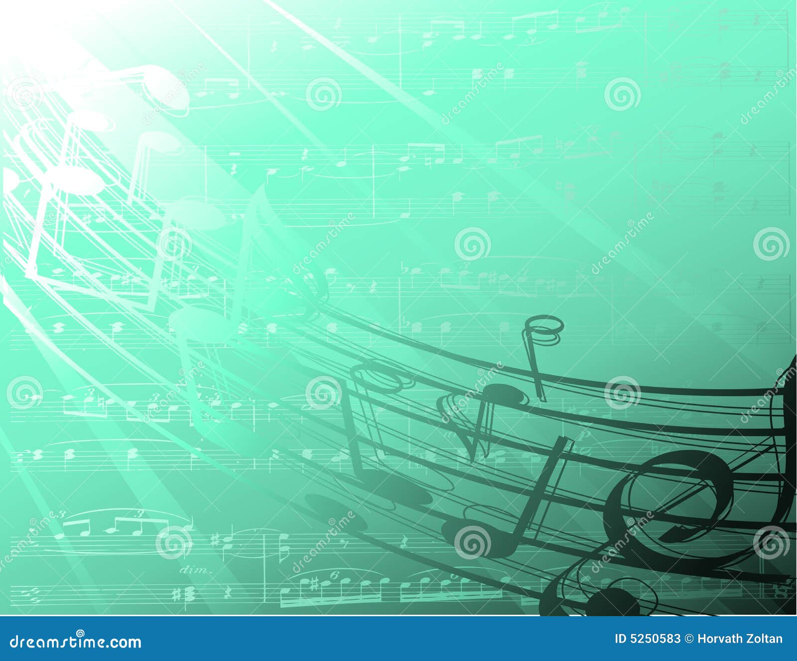 Submarine music notes stock vector. Illustration of raising - 5250583