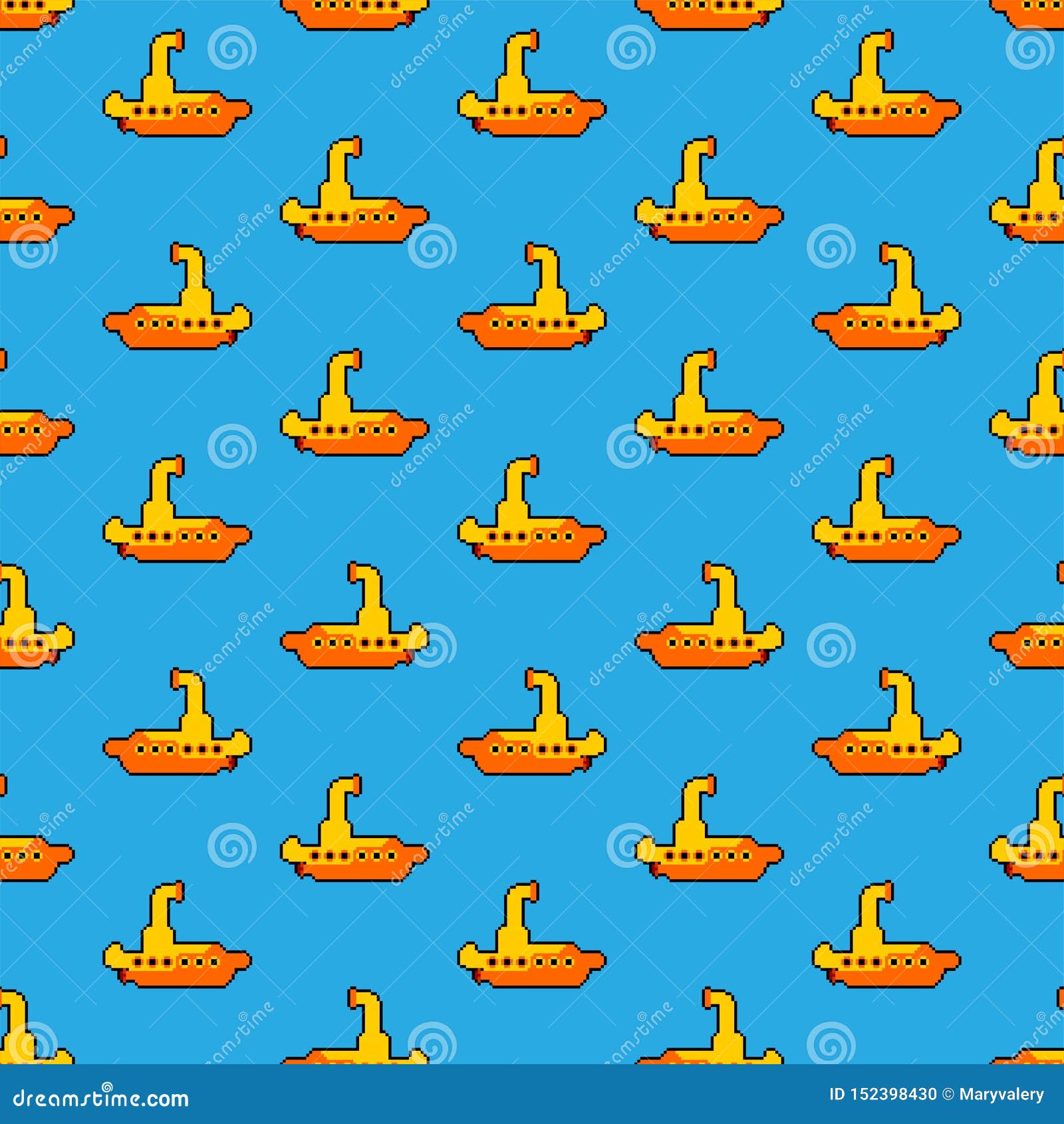 Pixel Art Submarine Icon For 8bit Game Cartoon Vector | CartoonDealer ...