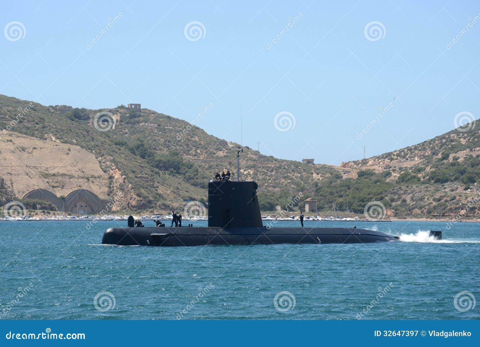 Submarine stock image. Image of spain, port, mursia, city - 32647397