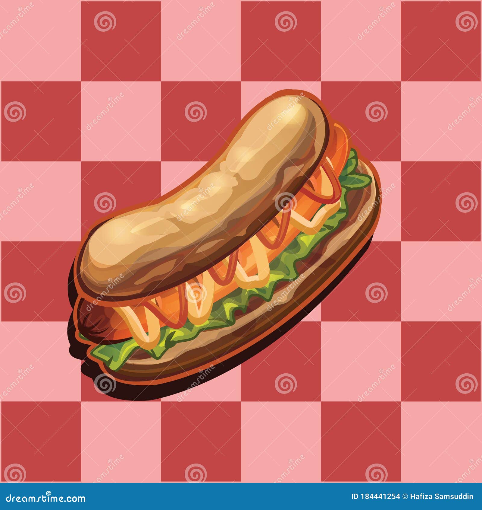 Submarine Sandwich. Vector Illustration Decorative Background Design ...