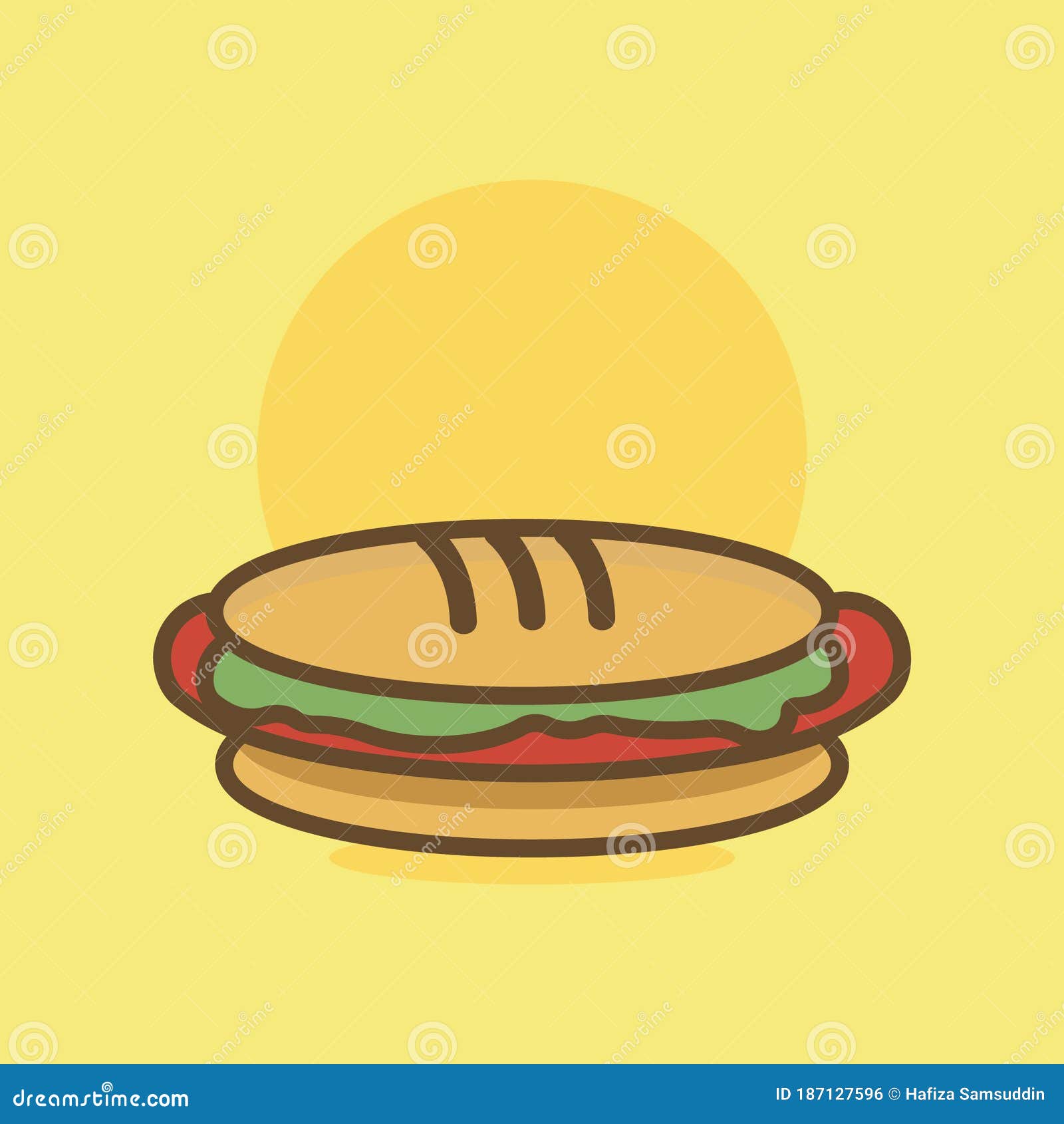 Submarine Sandwich. Vector Illustration Decorative Design Stock Vector ...