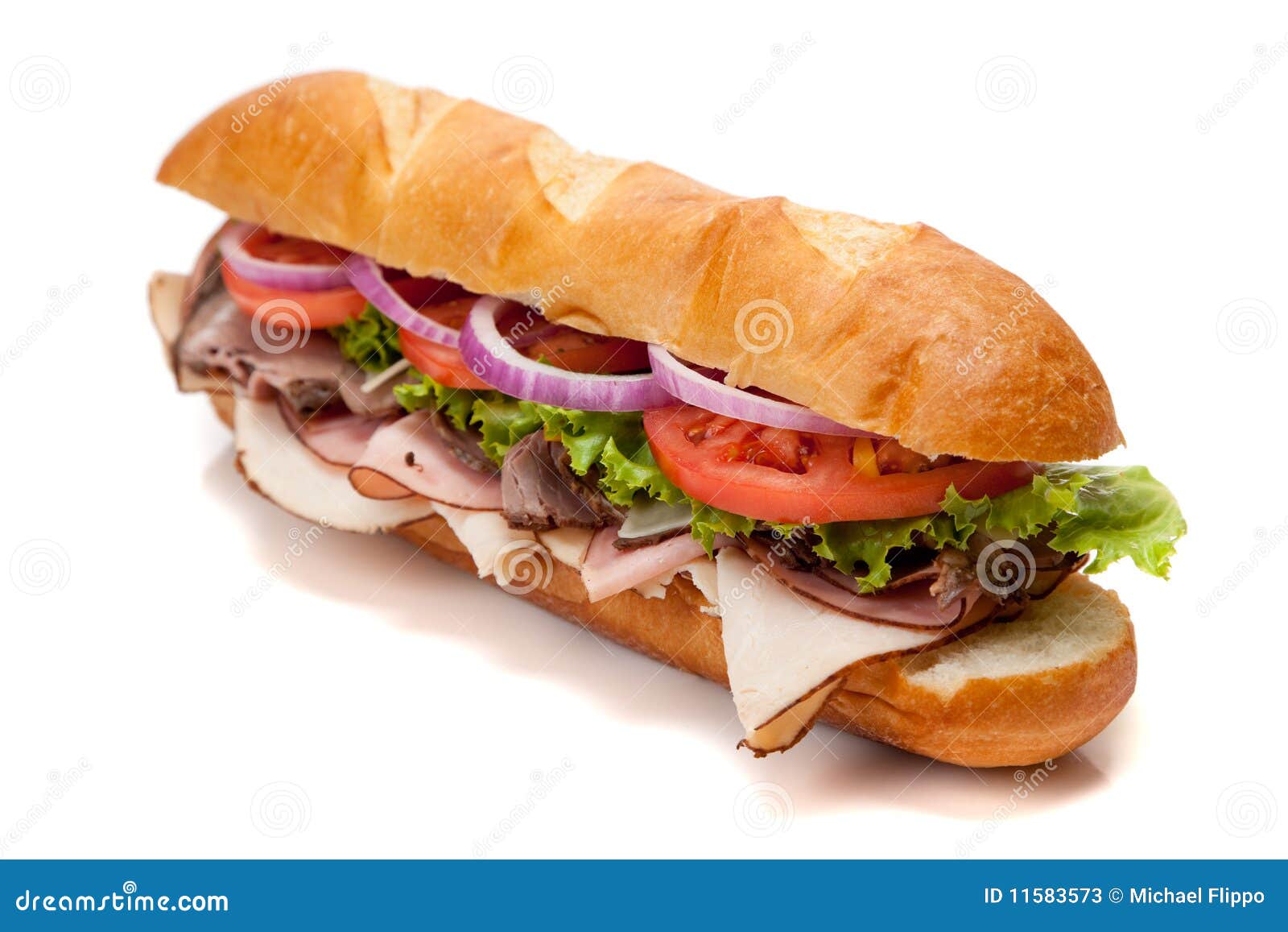 Submarine Sandwich on a White Background Stock Image - Image of meal ...