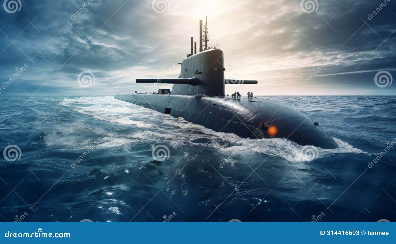 Submarine Surfacing from the Depths of the Sea.AI Generated Stock ...