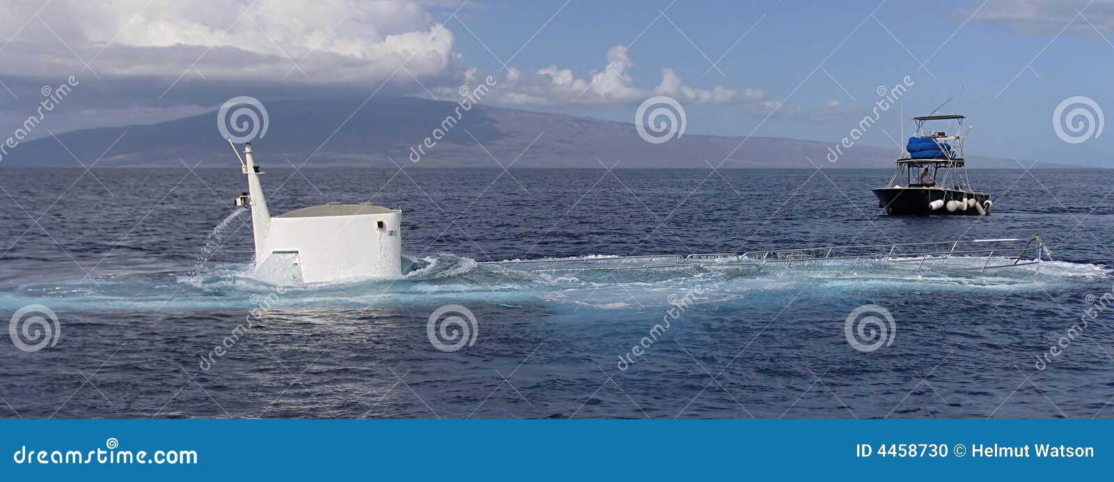 Submarine surfacing stock photo. Image of white, maui - 4458730