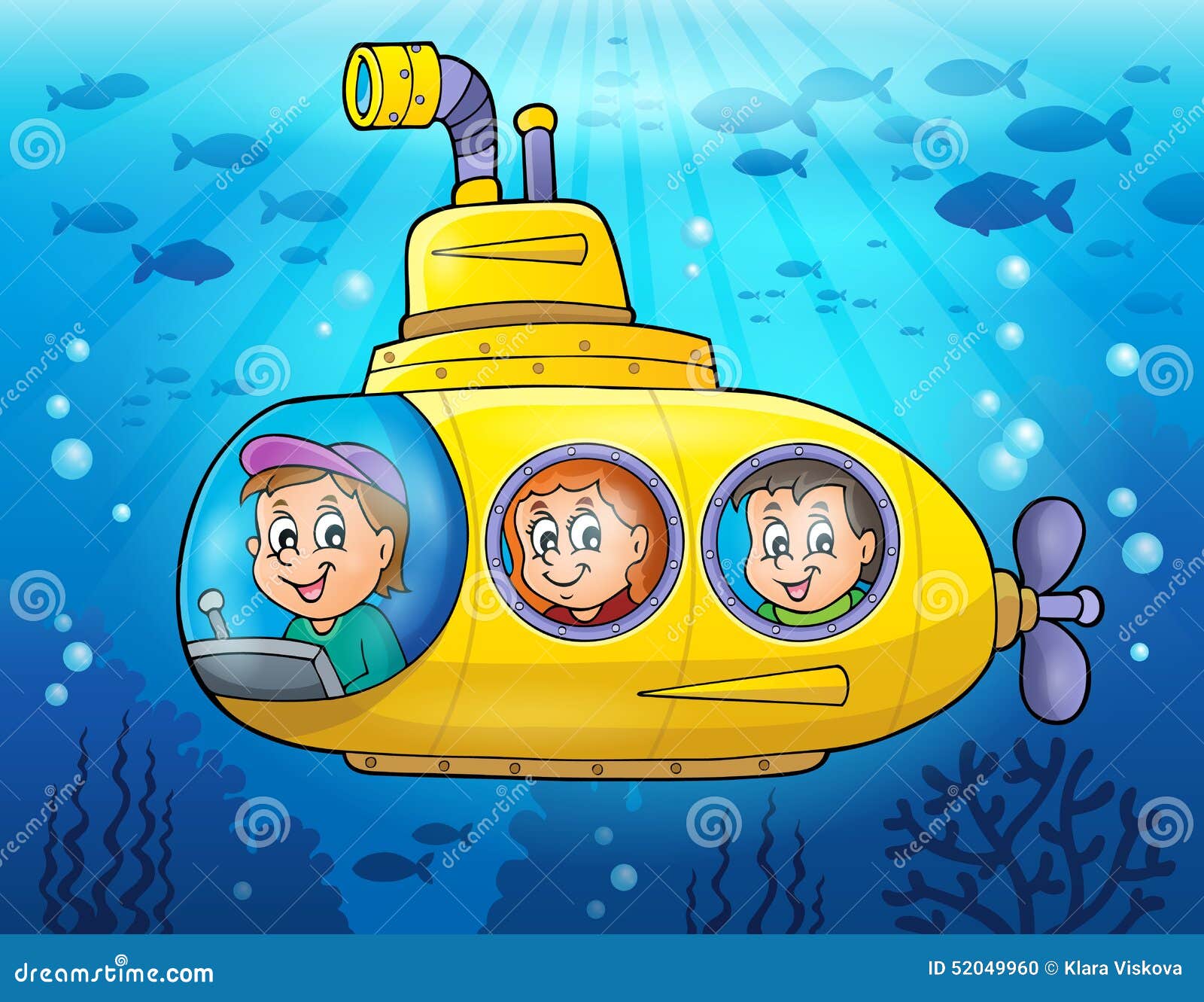 Submarine theme image 3 stock vector. Illustration of artwork - 52049960