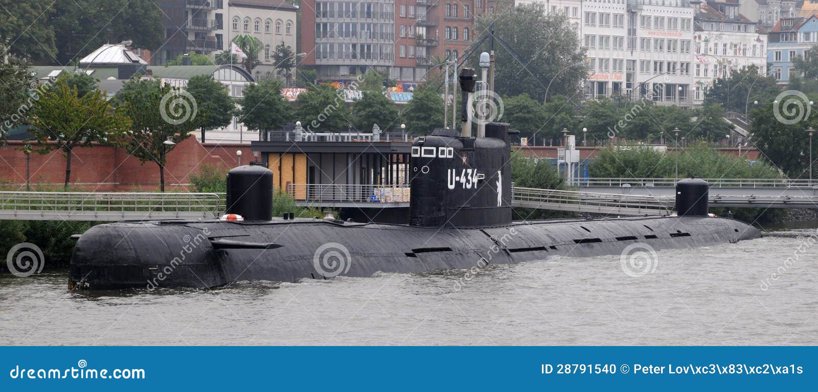 Submarine U-434 in the Port of Hamburg Editorial Image - Image of port ...
