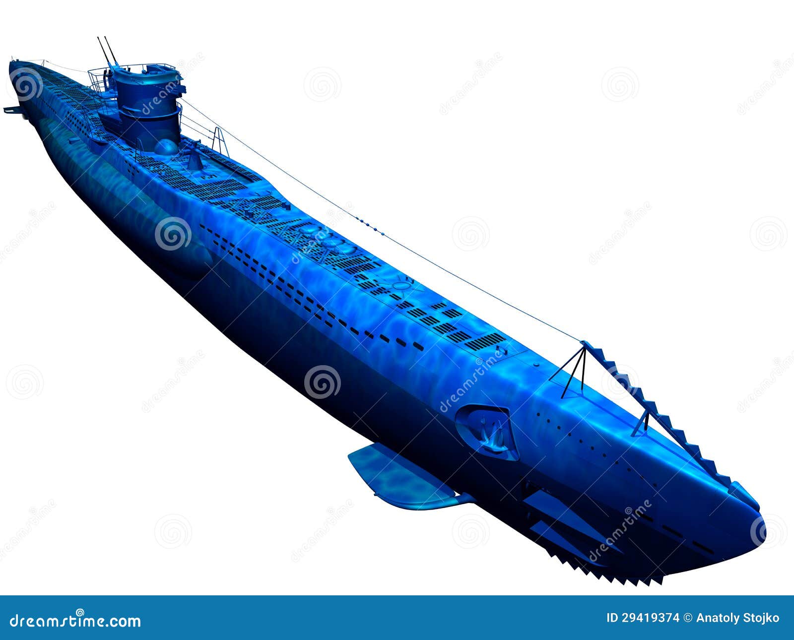 Submarine Underwater 1940s (isolated) Stock Illustration - Image: 29419374