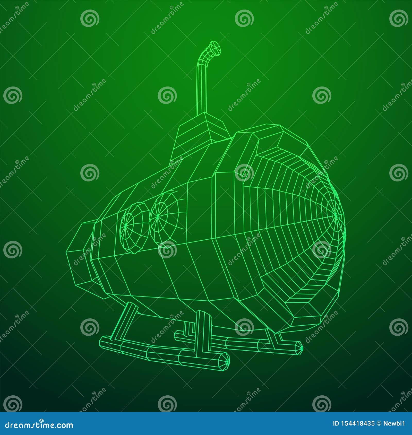 Submarine Underwater Boat Wireframe. Stock Vector - Illustration of ...