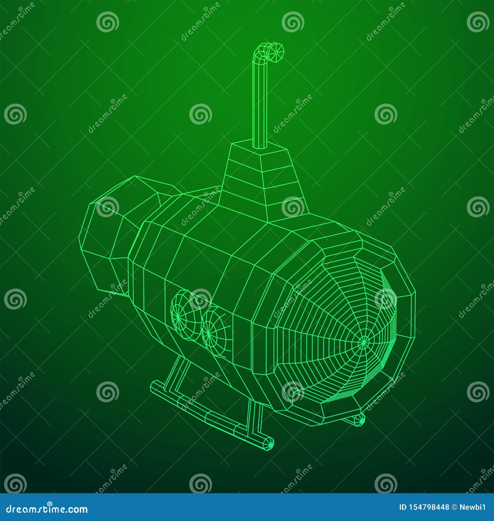 Submarine Underwater Boat Wireframe. Stock Vector - Illustration of ...