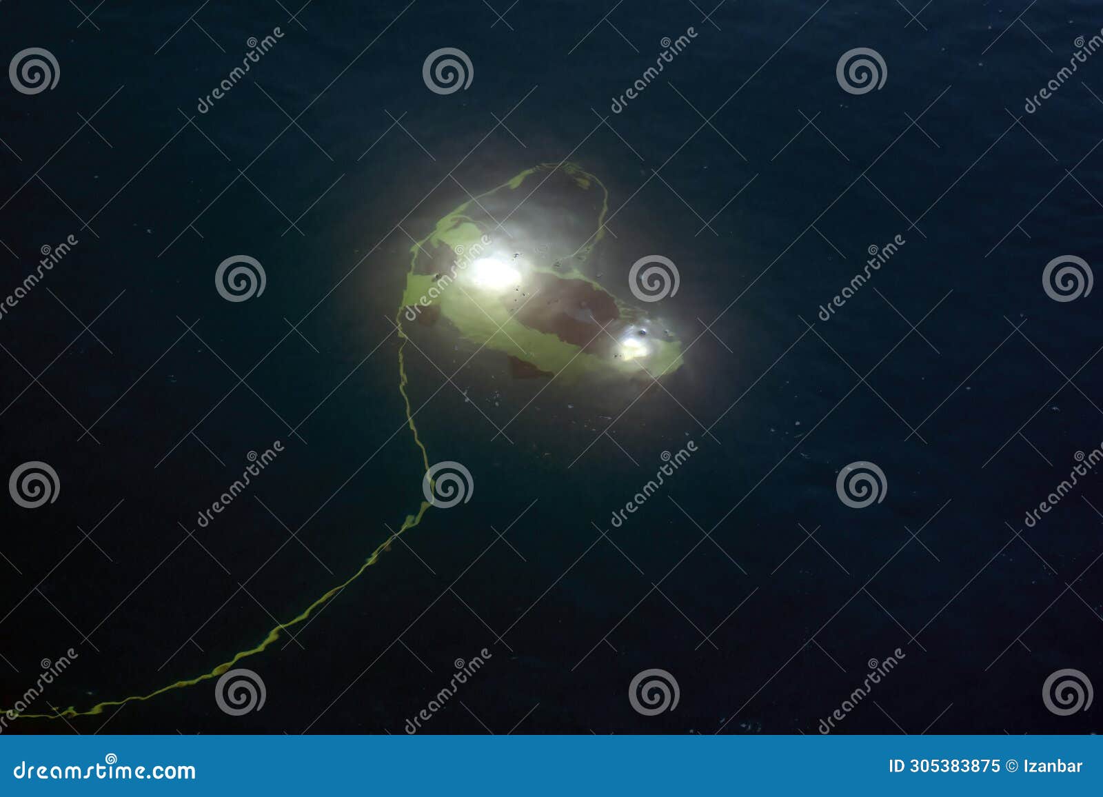 Submarine Underwater Drone Exploring the Abyss Stock Image - Image of ...