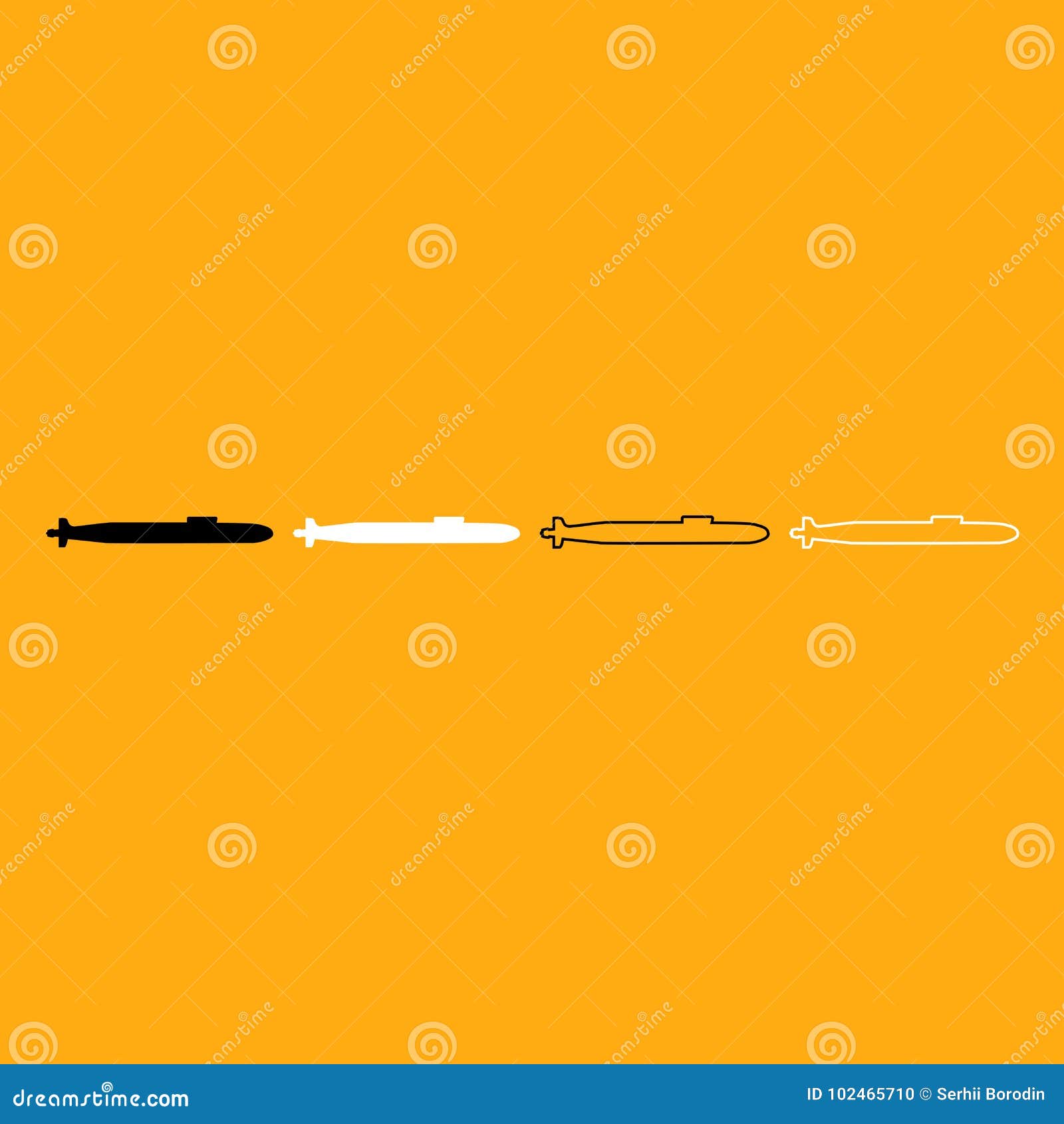 Submarine it is White Icon . Stock Vector - Illustration of underwater ...