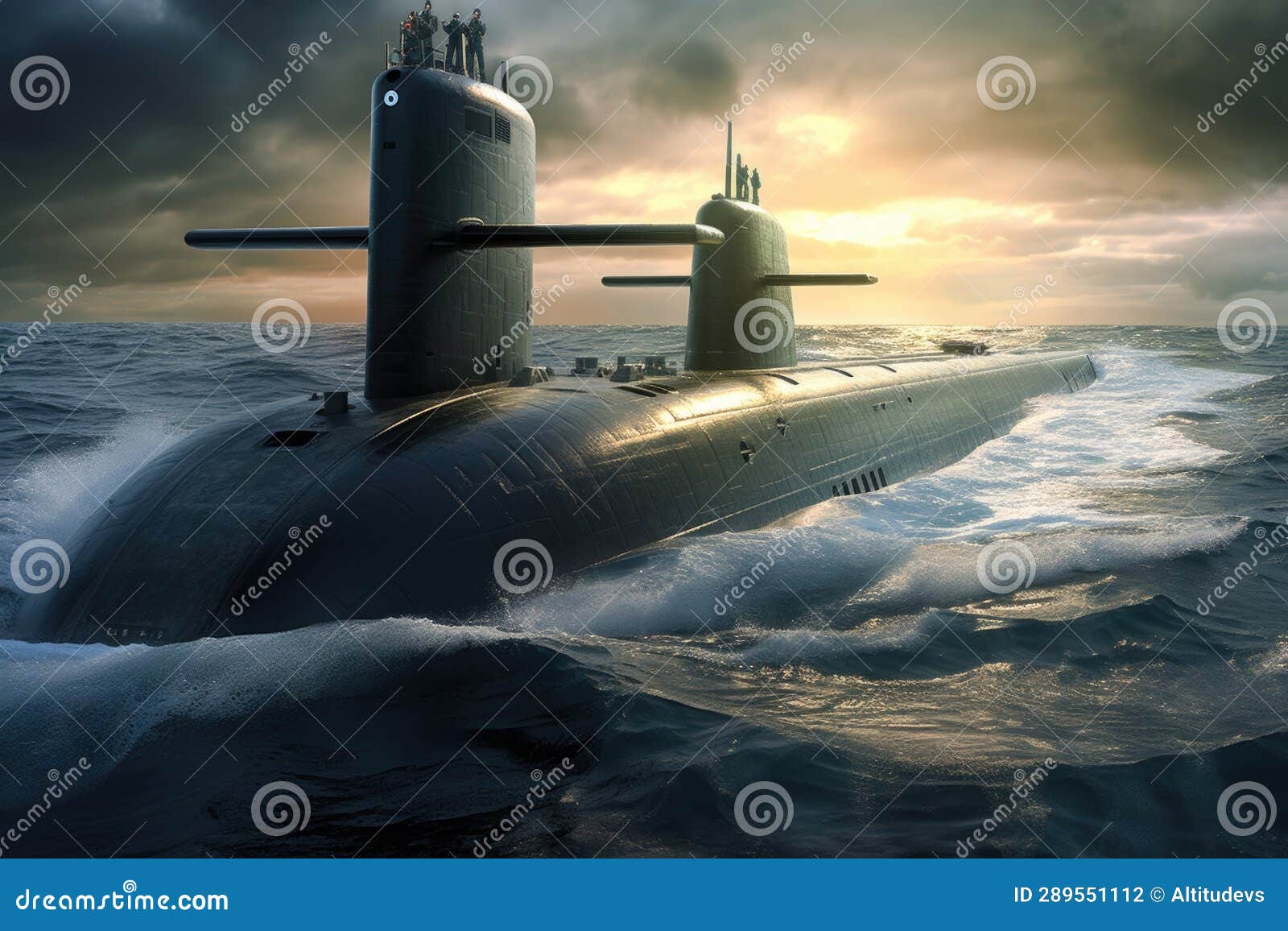 Submarines Advanced Communication System in Action Stock Illustration ...