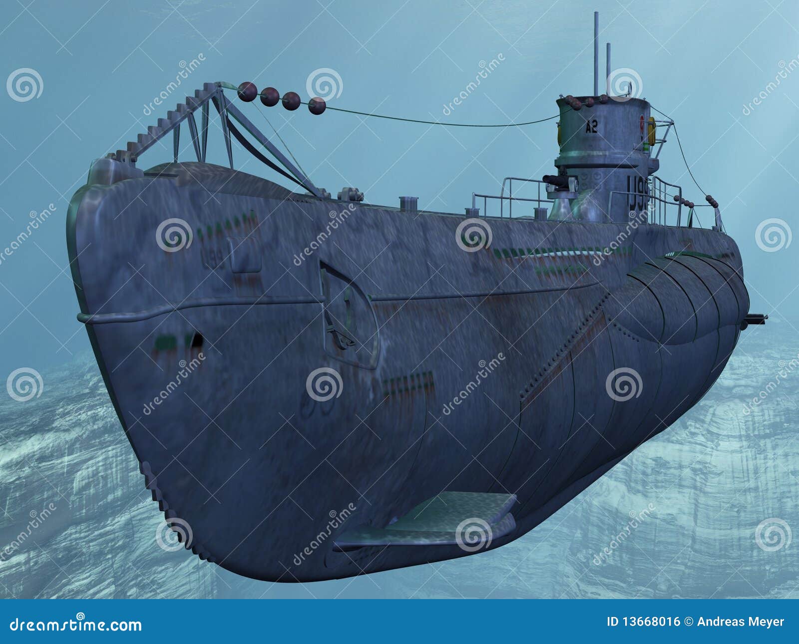 Submarino de U99-German stock de ilustración. Ilustración de recipiente ...