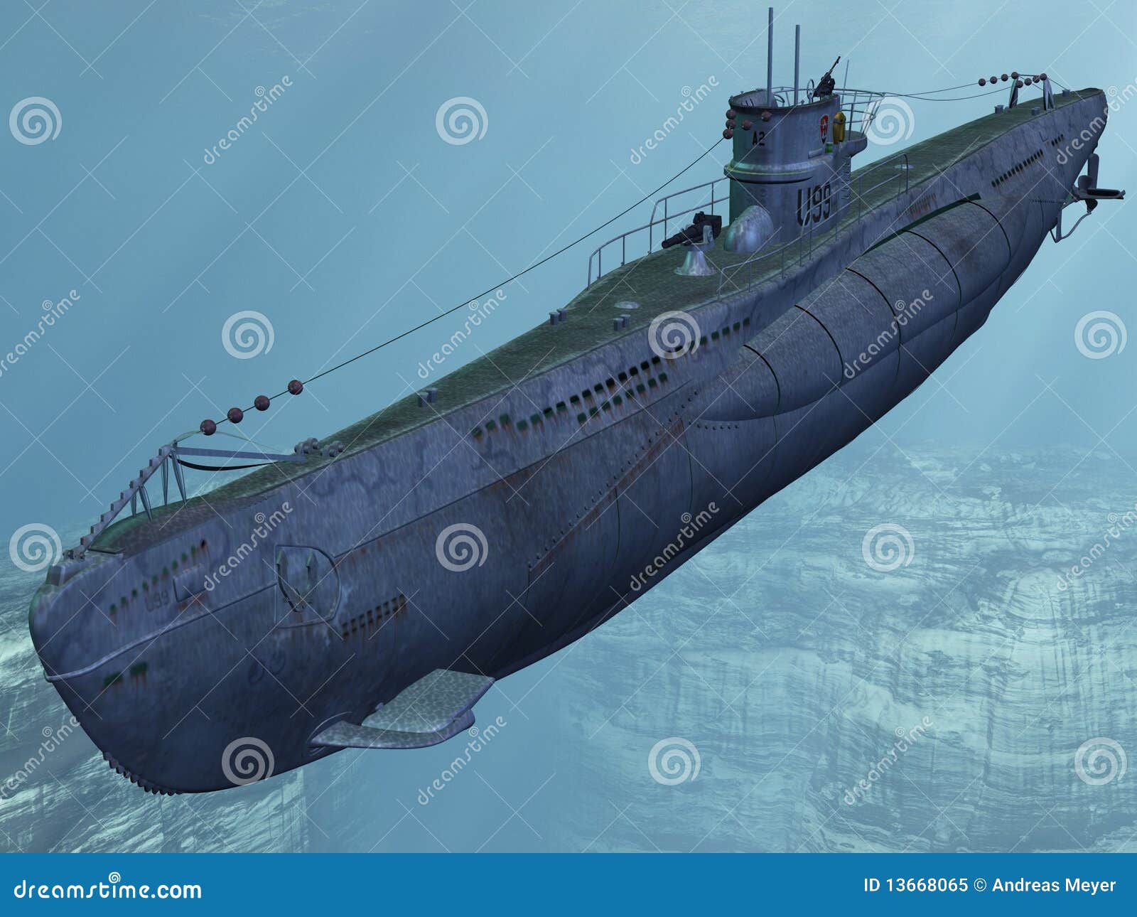 Submarino de U99-German stock de ilustración. Ilustración de barco ...