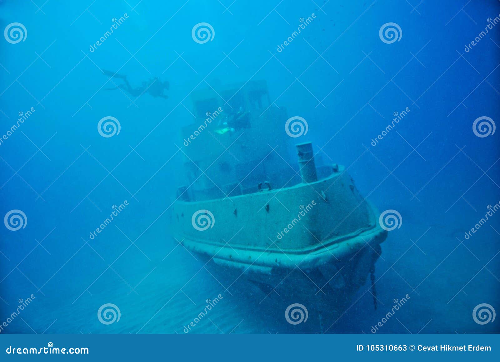 Submerged ship under water stock image. Image of natural - 105310663