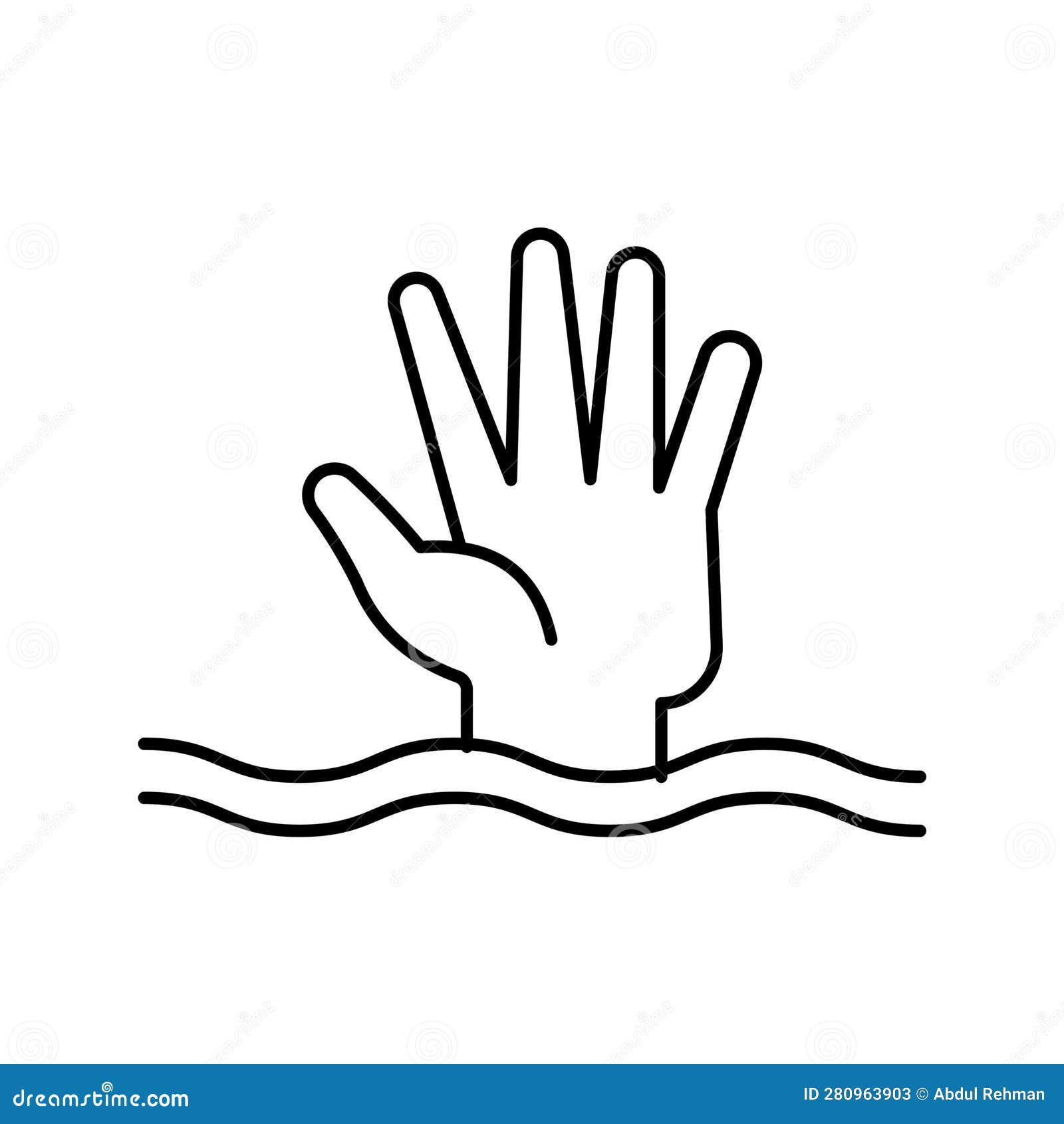 Submerging Outline Vector Icon that Can Easily Edit or Modify. Stock ...