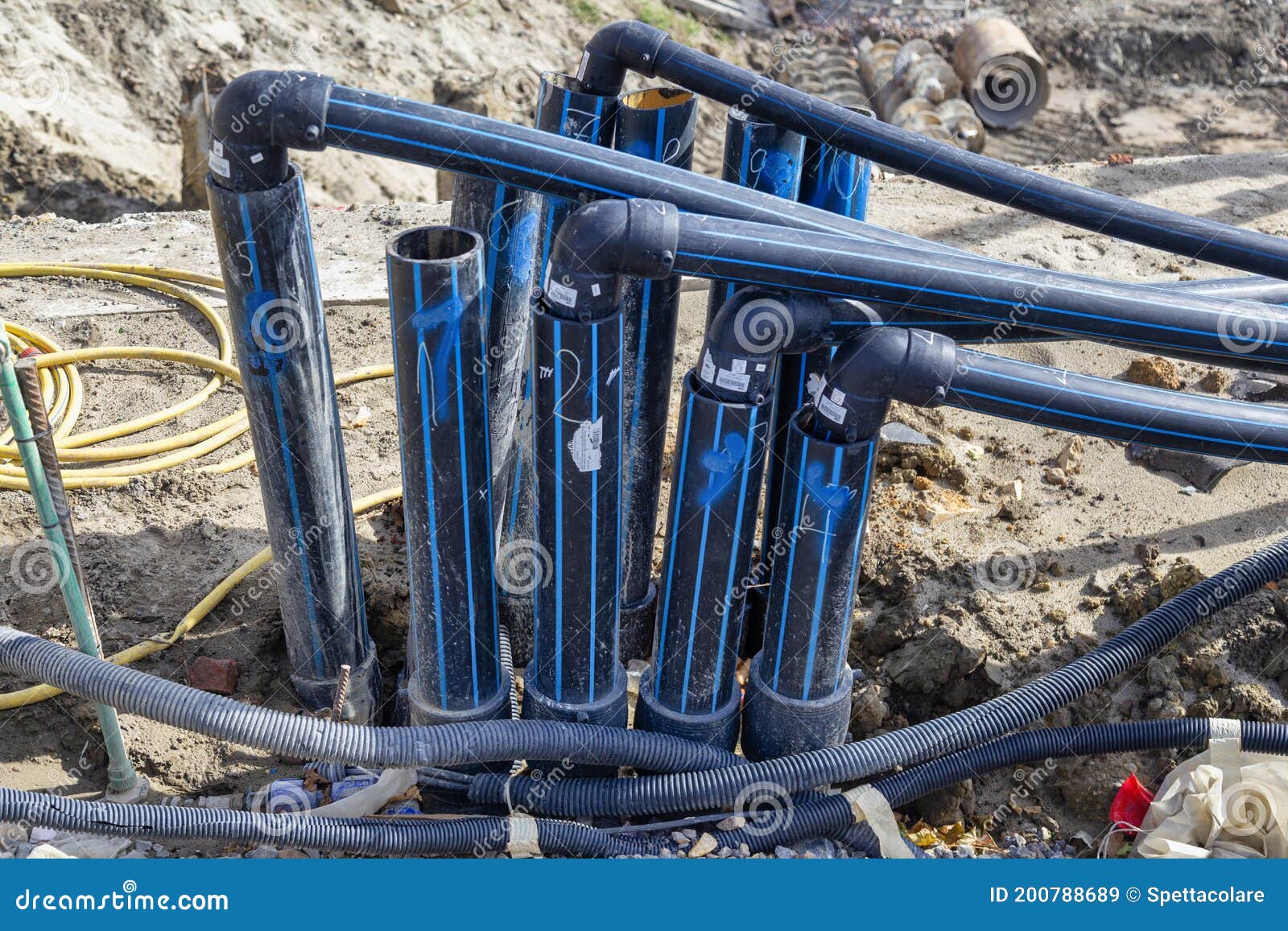 Submersible Pumps Dewater Construction Site at Construction Site Stock ...