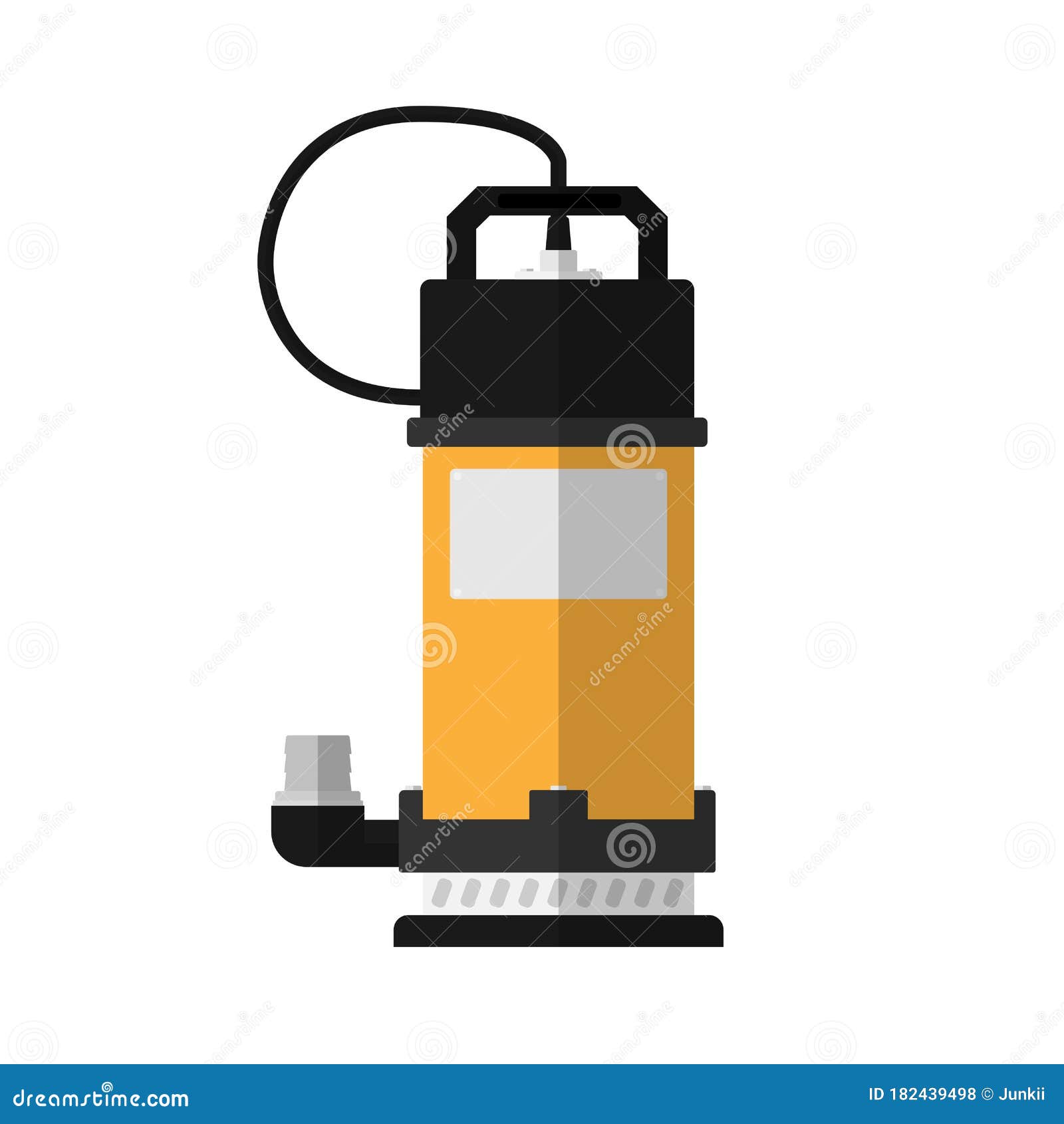 Submersible Water Pump Flat Vector Design. Stock Vector - Illustration ...