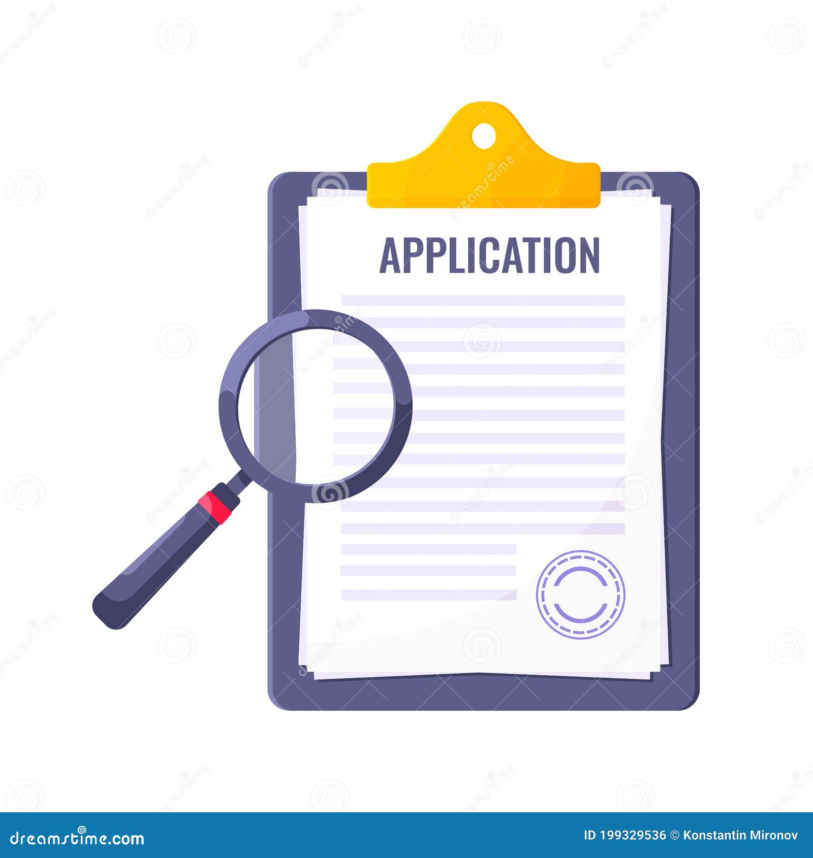 Submit Application Document Form Flat Style Design Icon Sign Vector ...