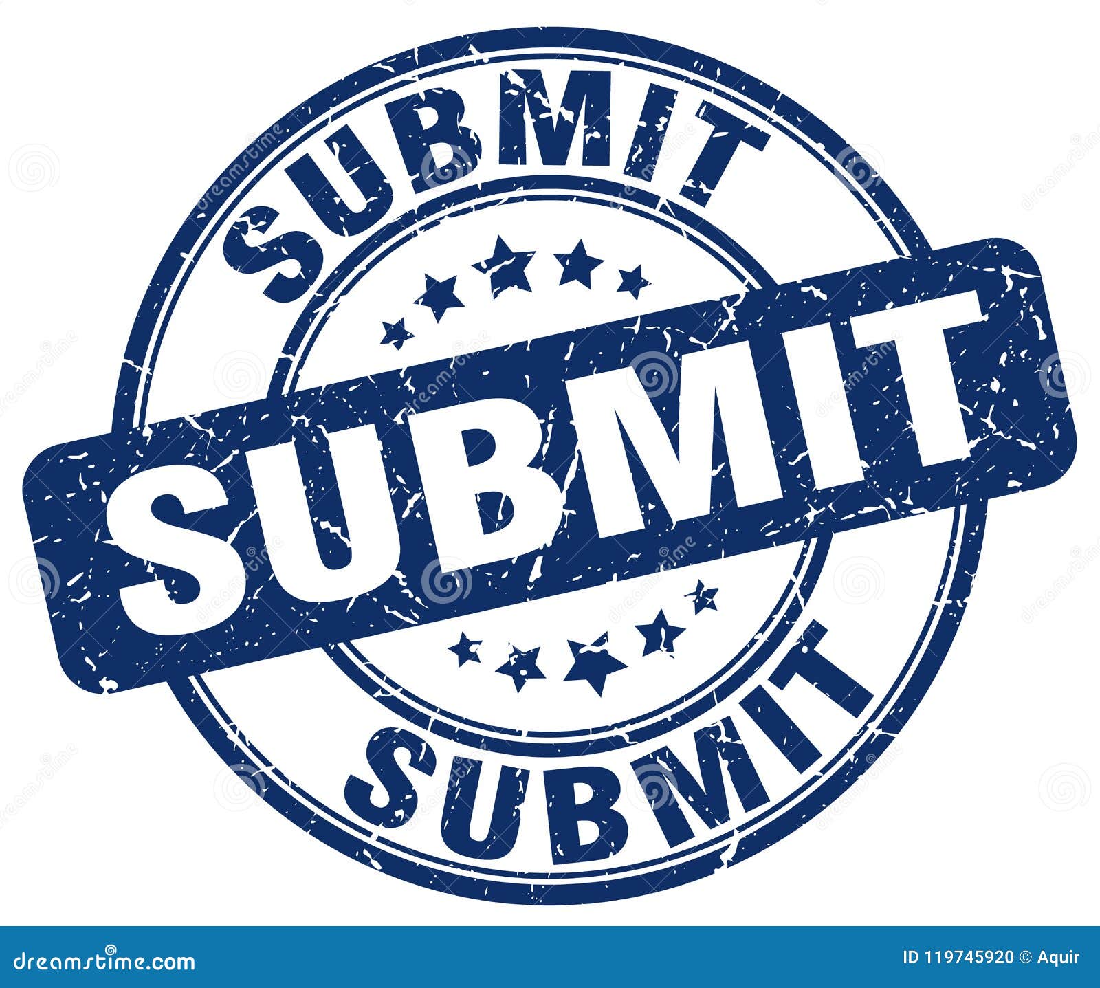Submit blue stamp stock vector. Illustration of isolated - 119745920