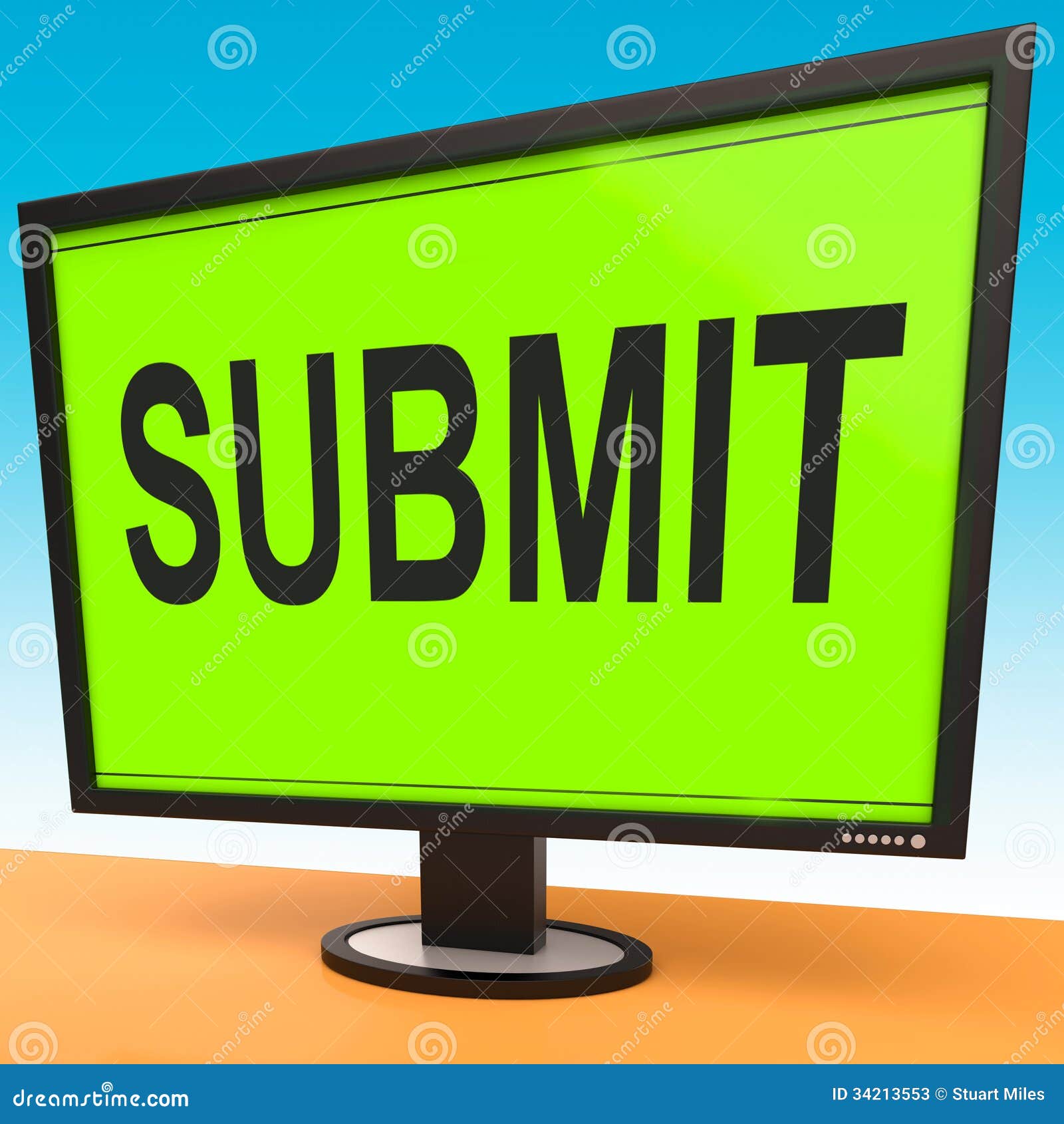 Submit Monitor Shows Submitting Submission Stock Illustration ... Submit Monitor Shows Submitting Submission Stock Illustration ...