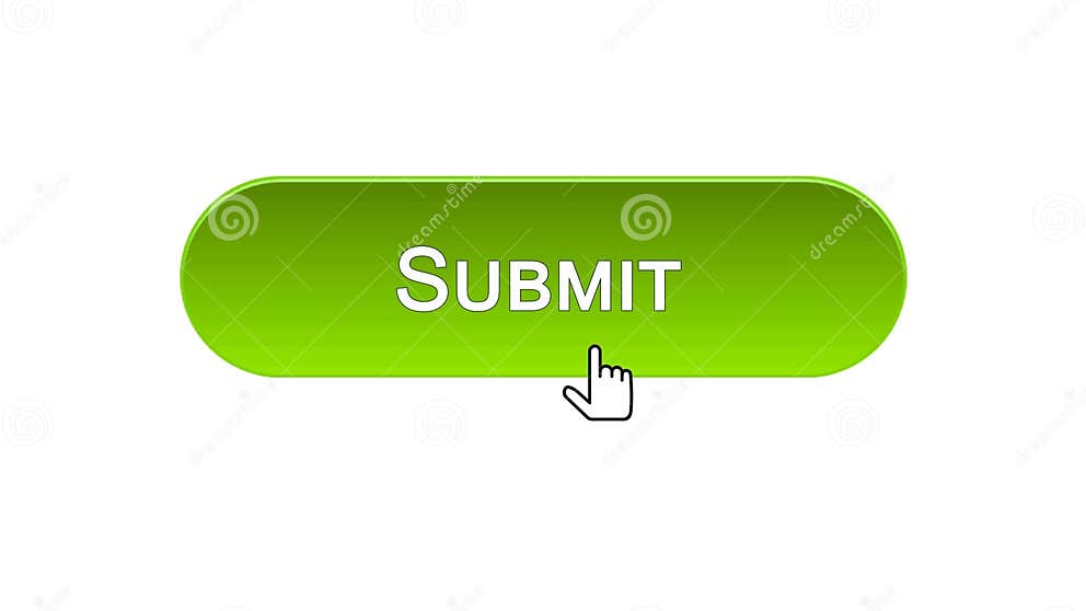 Submit Web Interface Button Clicked with Mouse Cursor, Green Color ...