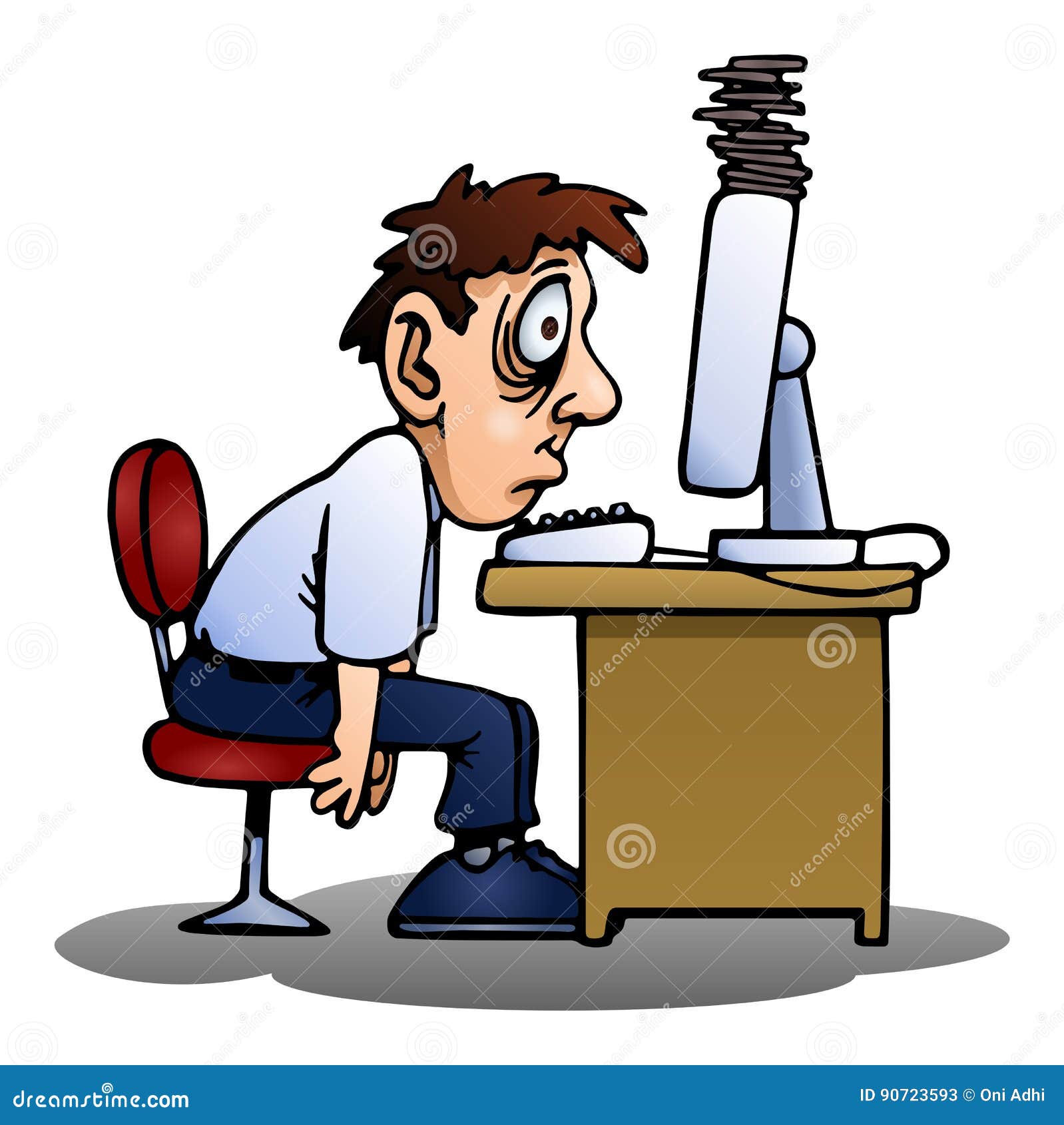 Subrayado Usando El Ordenador En Aislado Stock de ilustración ...