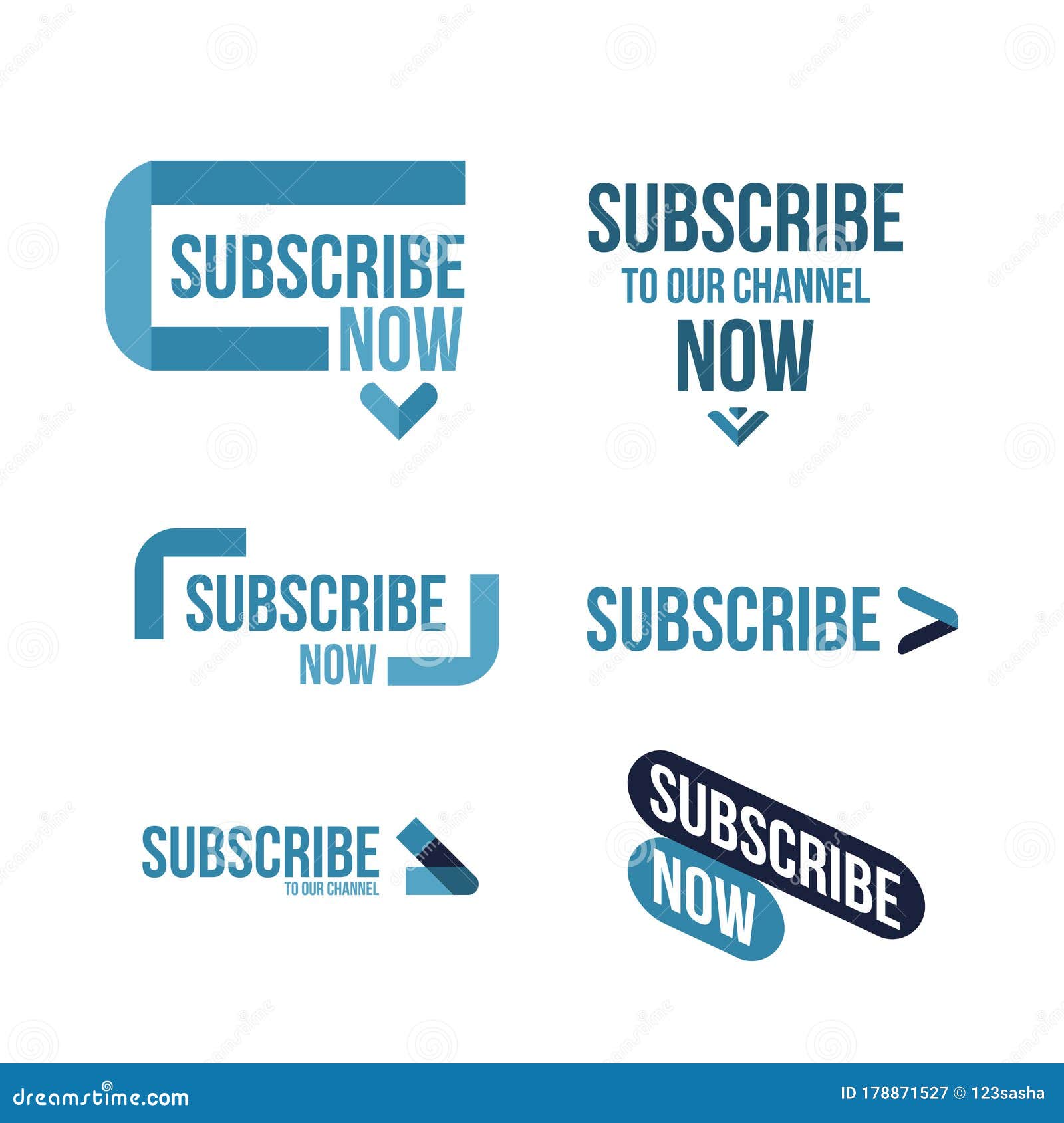 Subscribe Arrows Set with the Text on White Stock Vector - Illustration ...