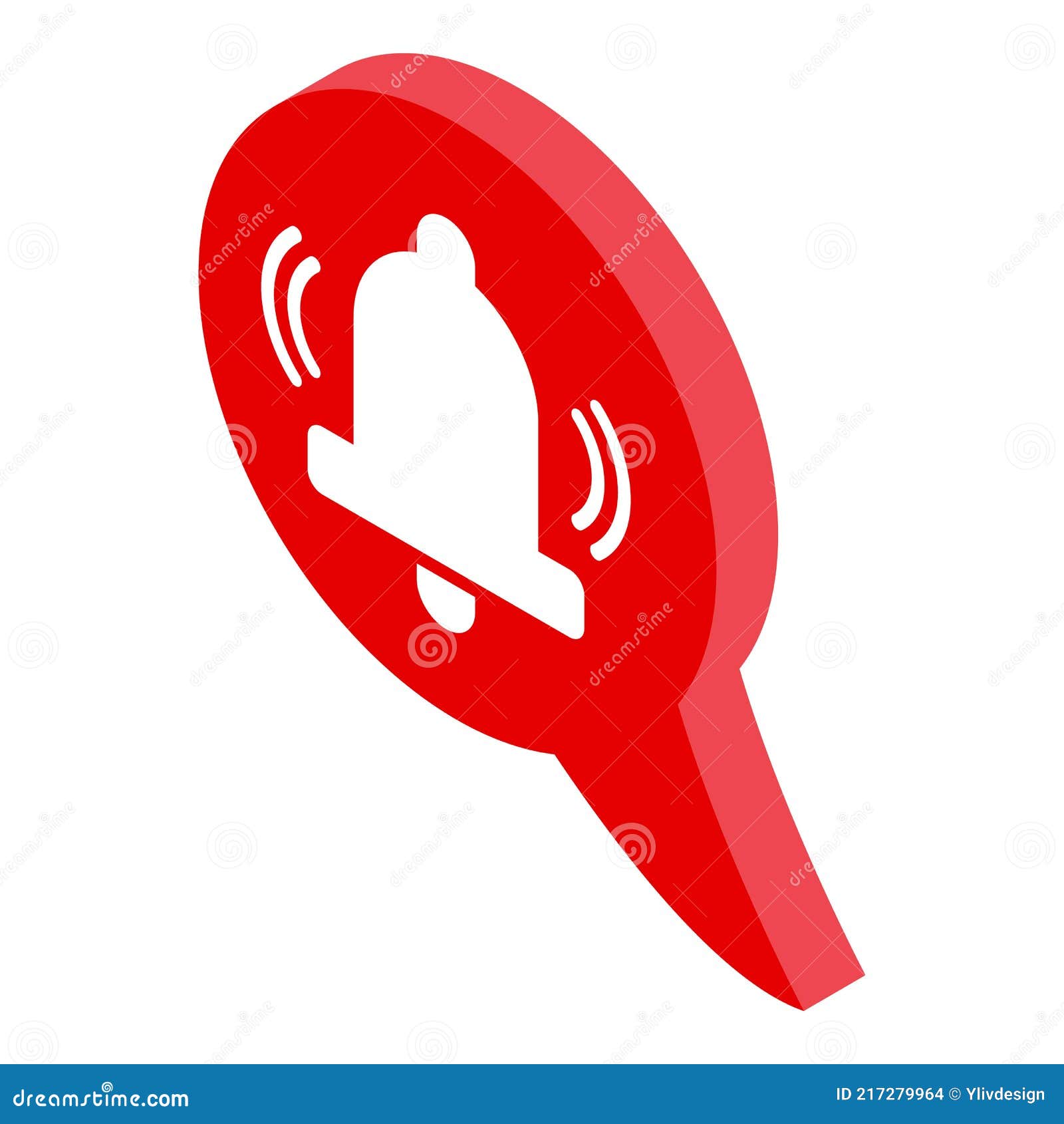 Subscribe Bell Icon, Isometric Style Stock Vector - Illustration of ...