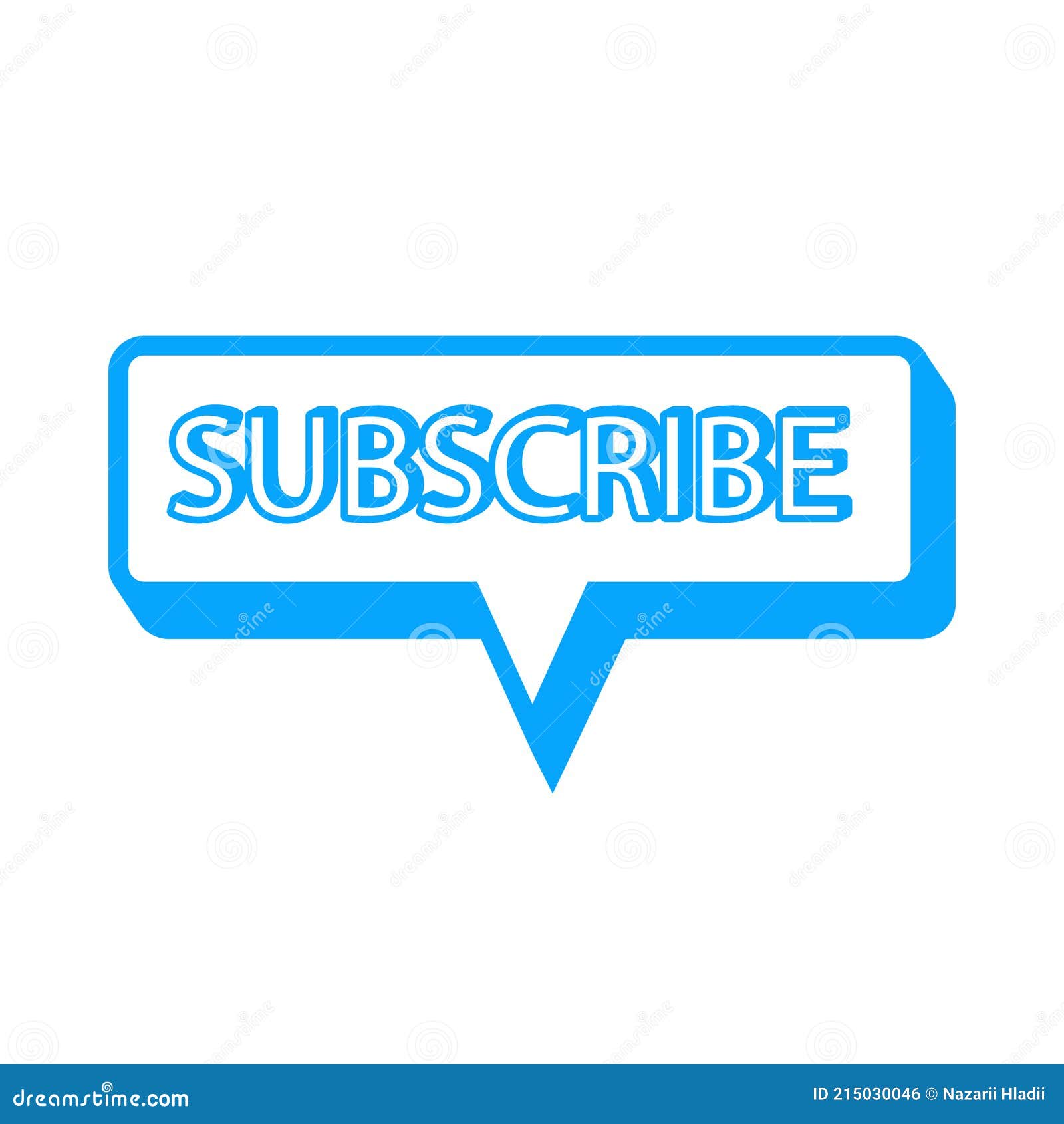 Subscribe. Blue Speech Dialogue Bubble. Vector Illustration. Stock ...