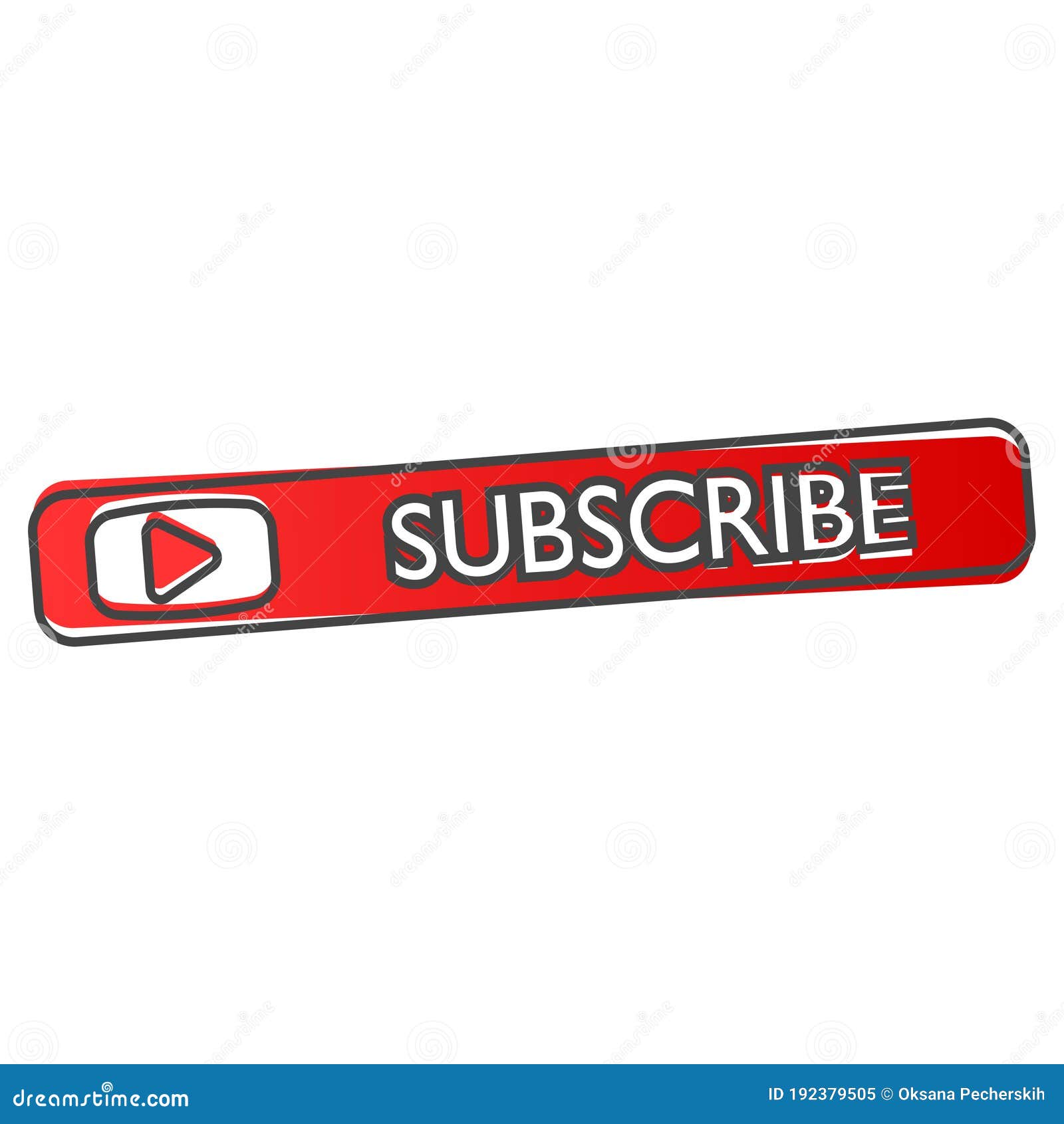 Subscribe Button with Arrow. Vector Subscribe Icon on Red Color Cartoon ...