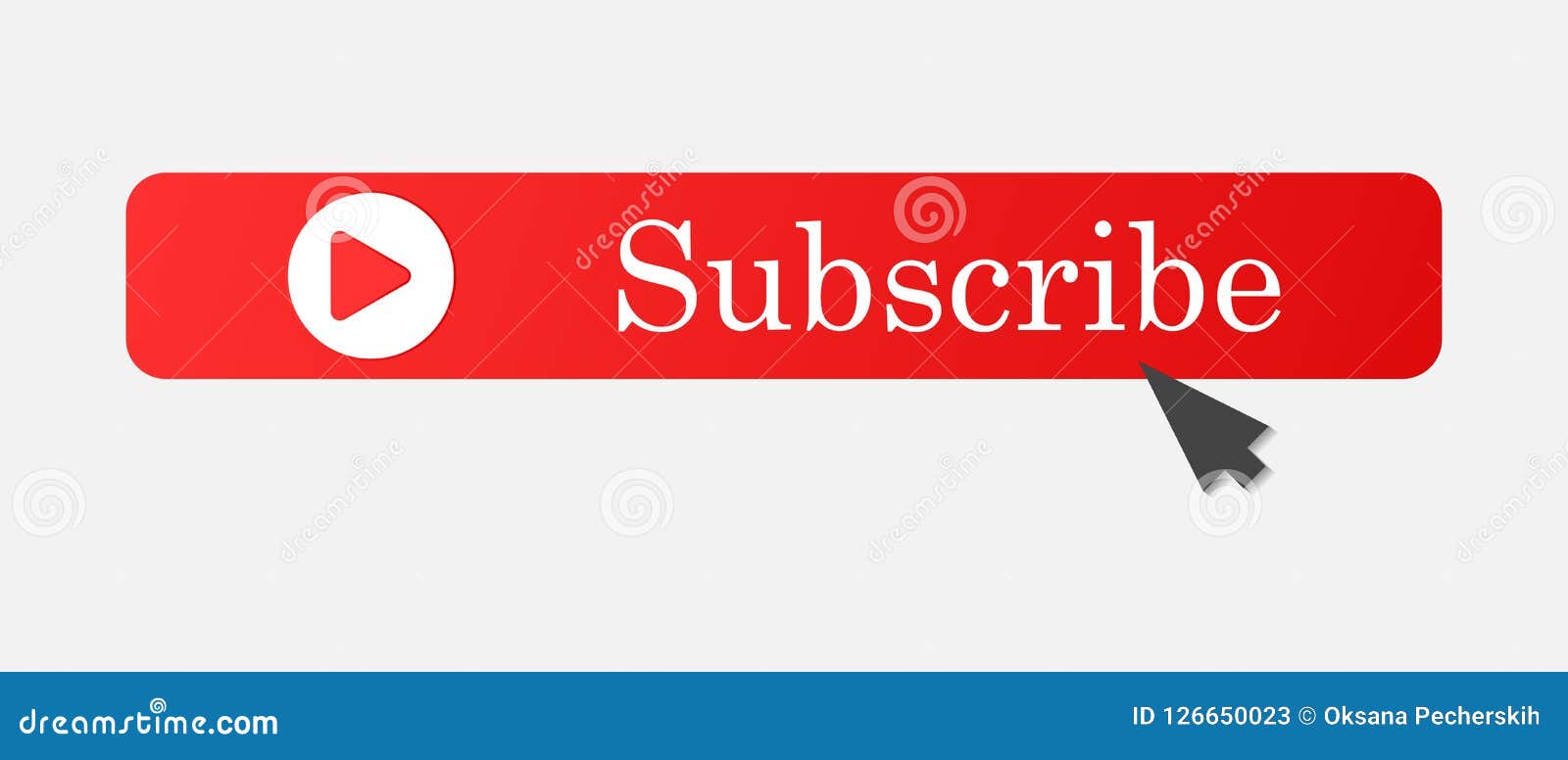 Subscribe Button with Arrow. Vector Subscribe Icon on Red Color Stock ...