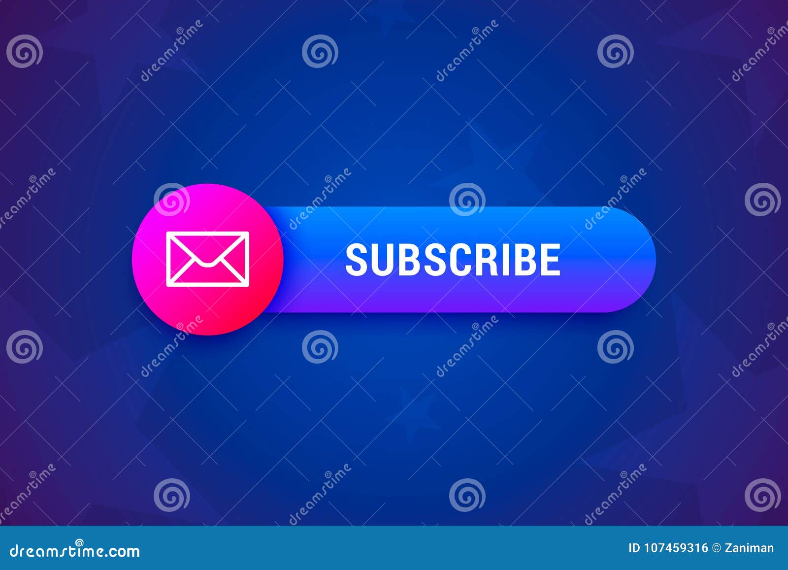 Subscribe Button, Banner with Envelope Icon in Modern Gradient Style ...