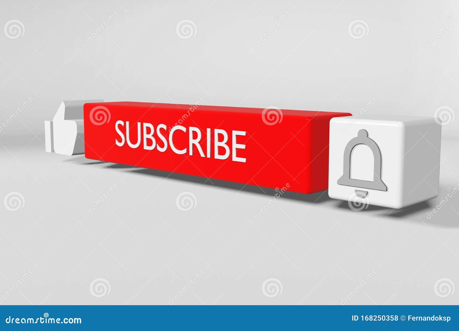 Subscribe Button with Bell. Three-dimensional Subscribe and ...
