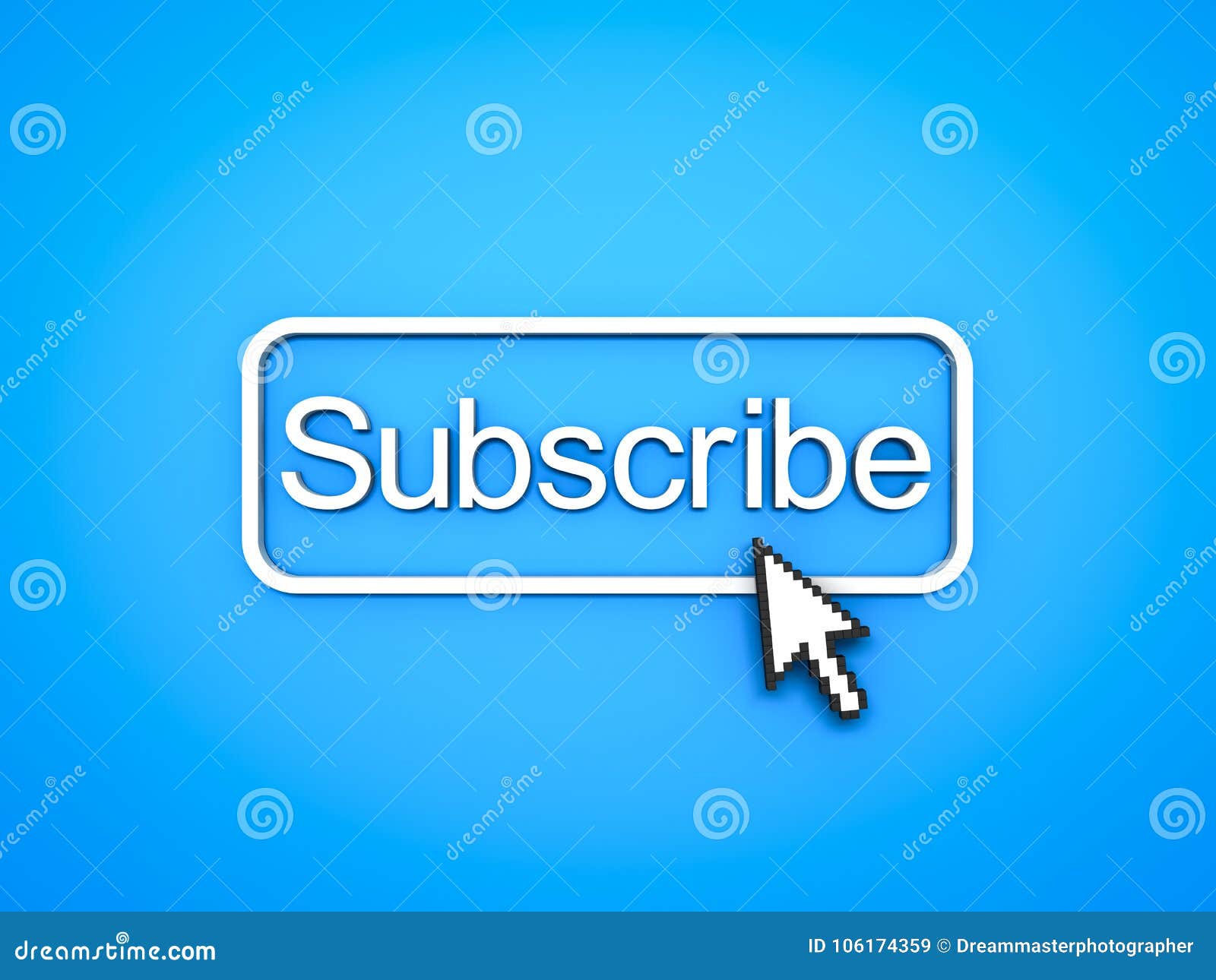 Subscribe Button with Computer Arrow Cursor Stock Illustration ...