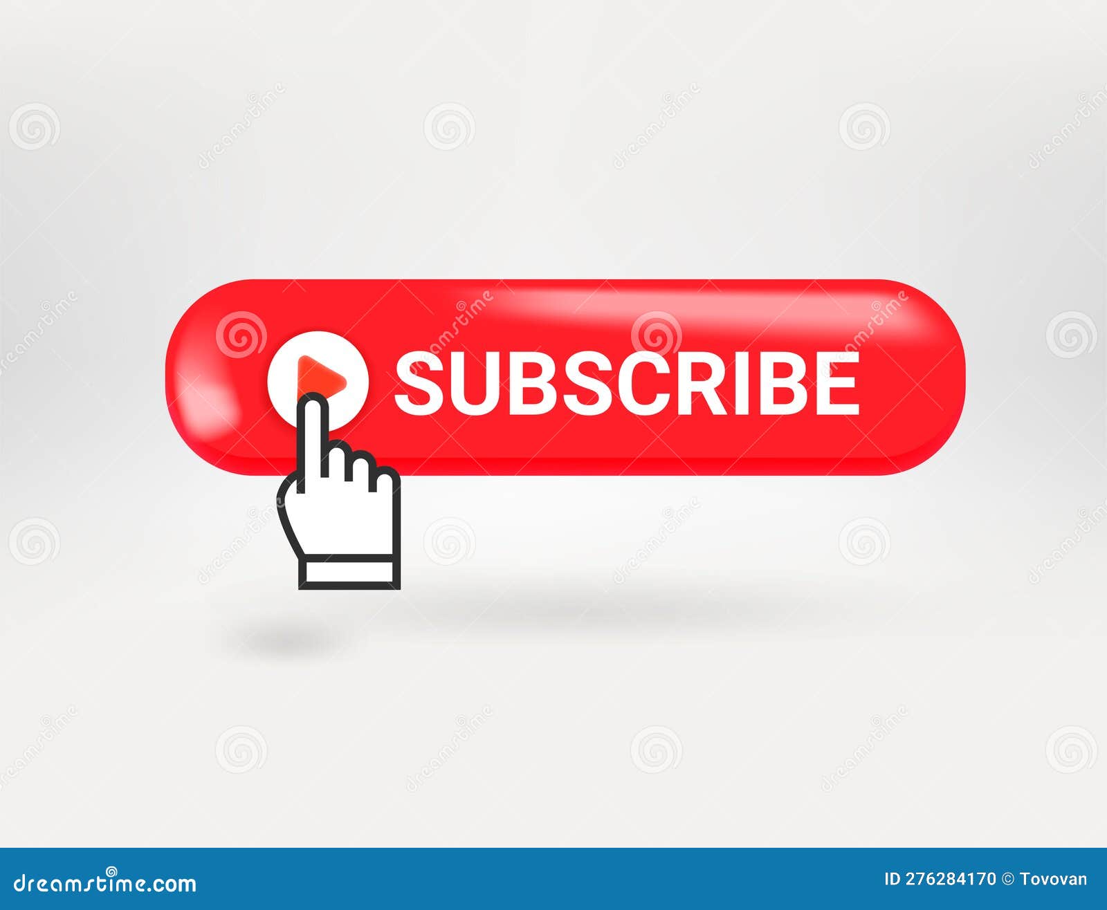 Subscribe Button with Hand Pointer. 3d Vector Illustration Stock Vector ...